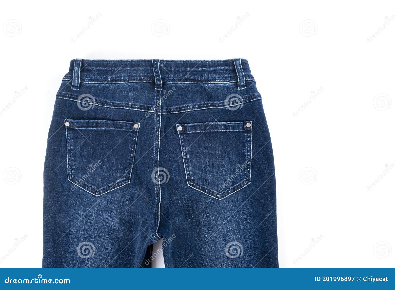 Closeup of Blue Jeans Backview with Pockets Stock Image - Image of ...