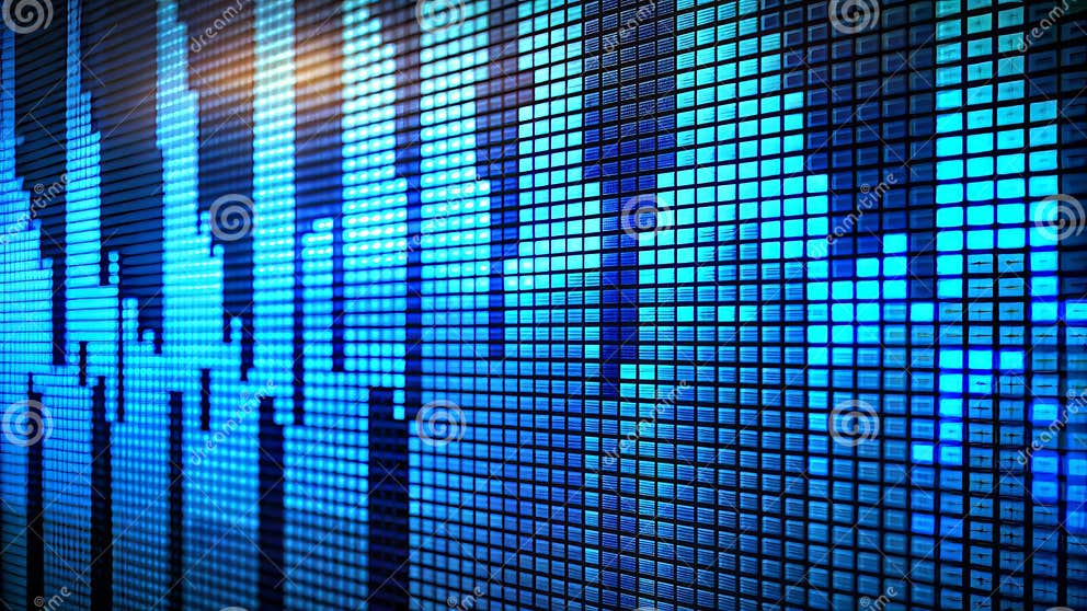 CloseUp Blue Pixel Noise Grid an Immersive Visual Equalizer Texture ...