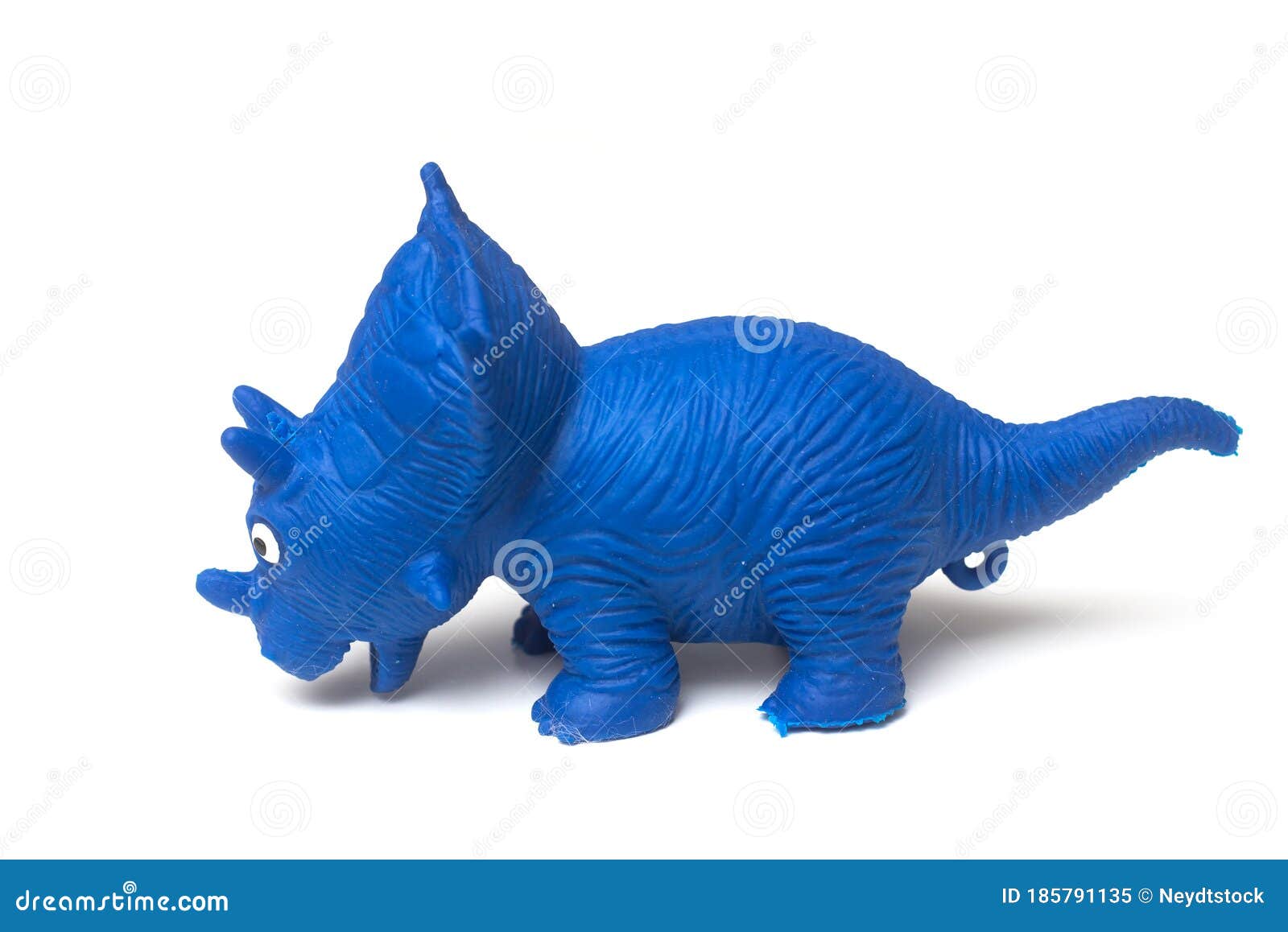 Blue Plastic Dinosaur Toy on White Background Stock Image - Image of ...