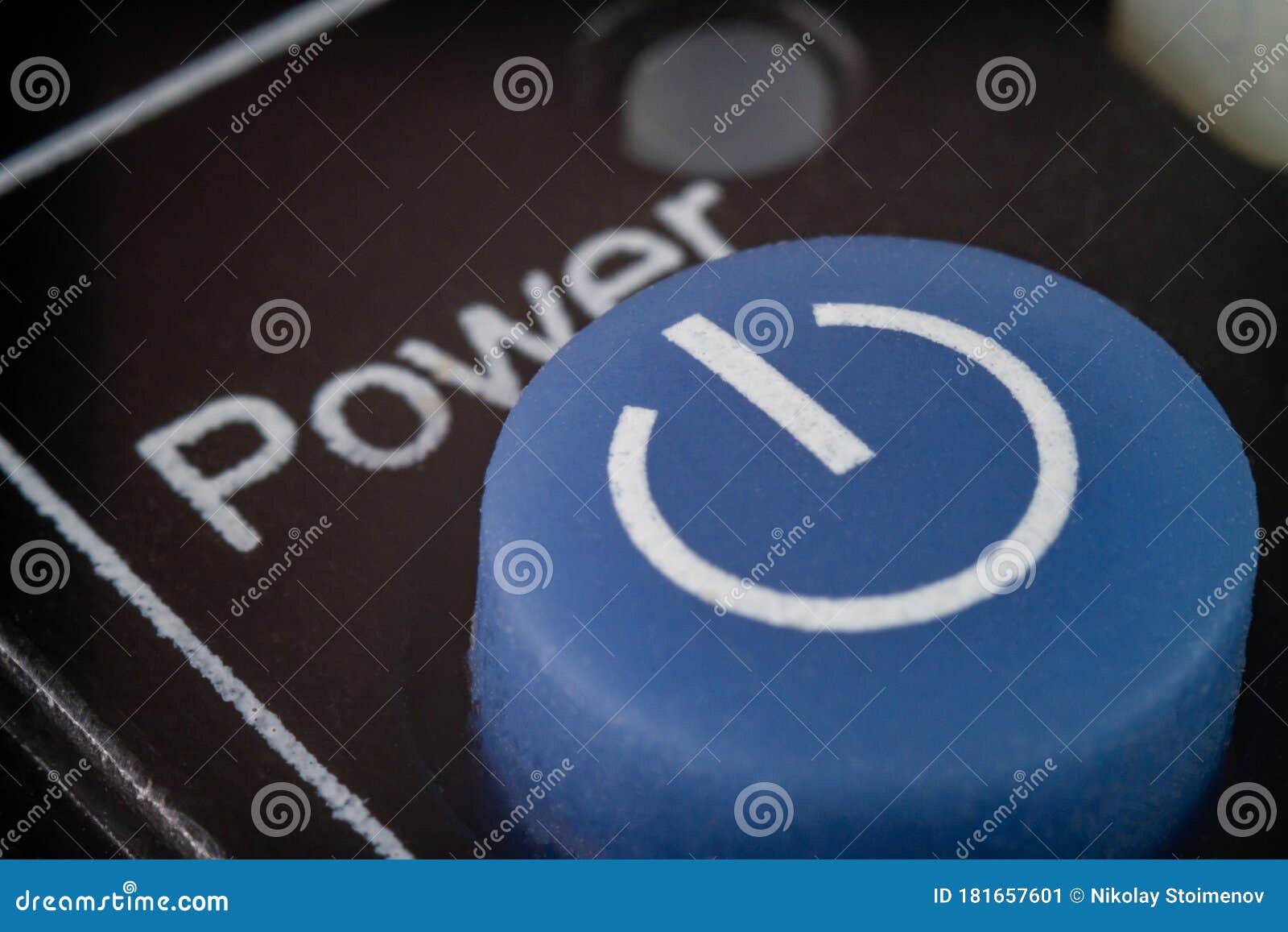 Closeup of a Blue Power Button on TV Remote Stock Image - Image of ...