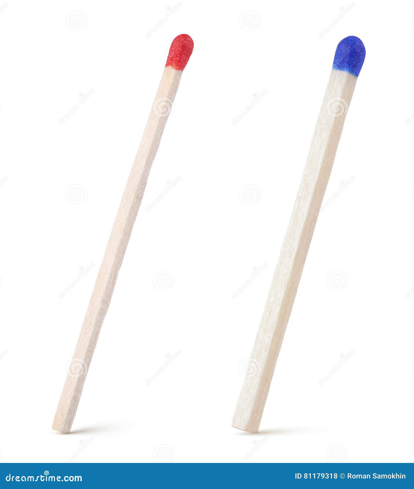 Closeup of Blue and Red Matches Stock Photo - Image of unlit, detail ...