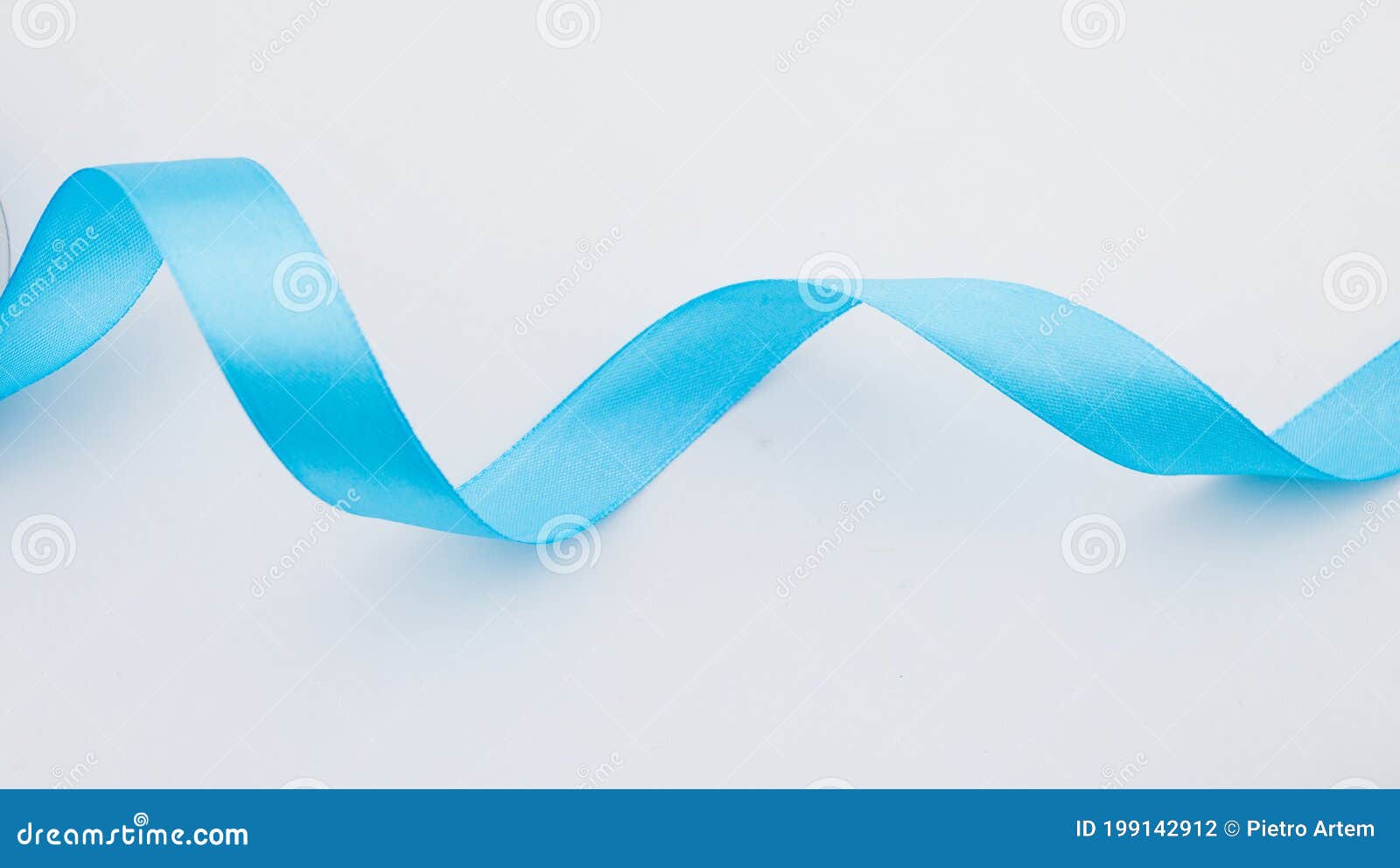 Closeup of Blue Ribbon on White Background Stock Photo - Image of ...