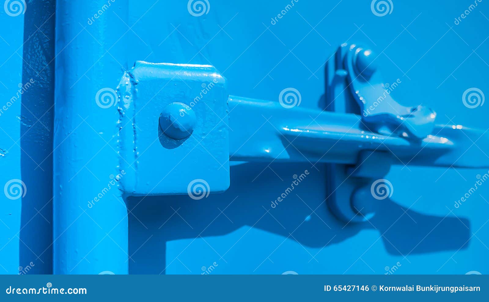 Closeup of Blue Shipping Container Stock Photo - Image of closing ...