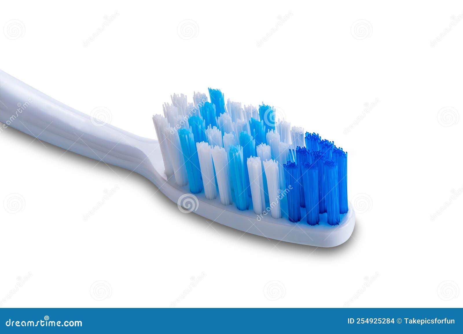 Closeup of Blue Soft Tooth Brush Isolated on White Background Stock ...