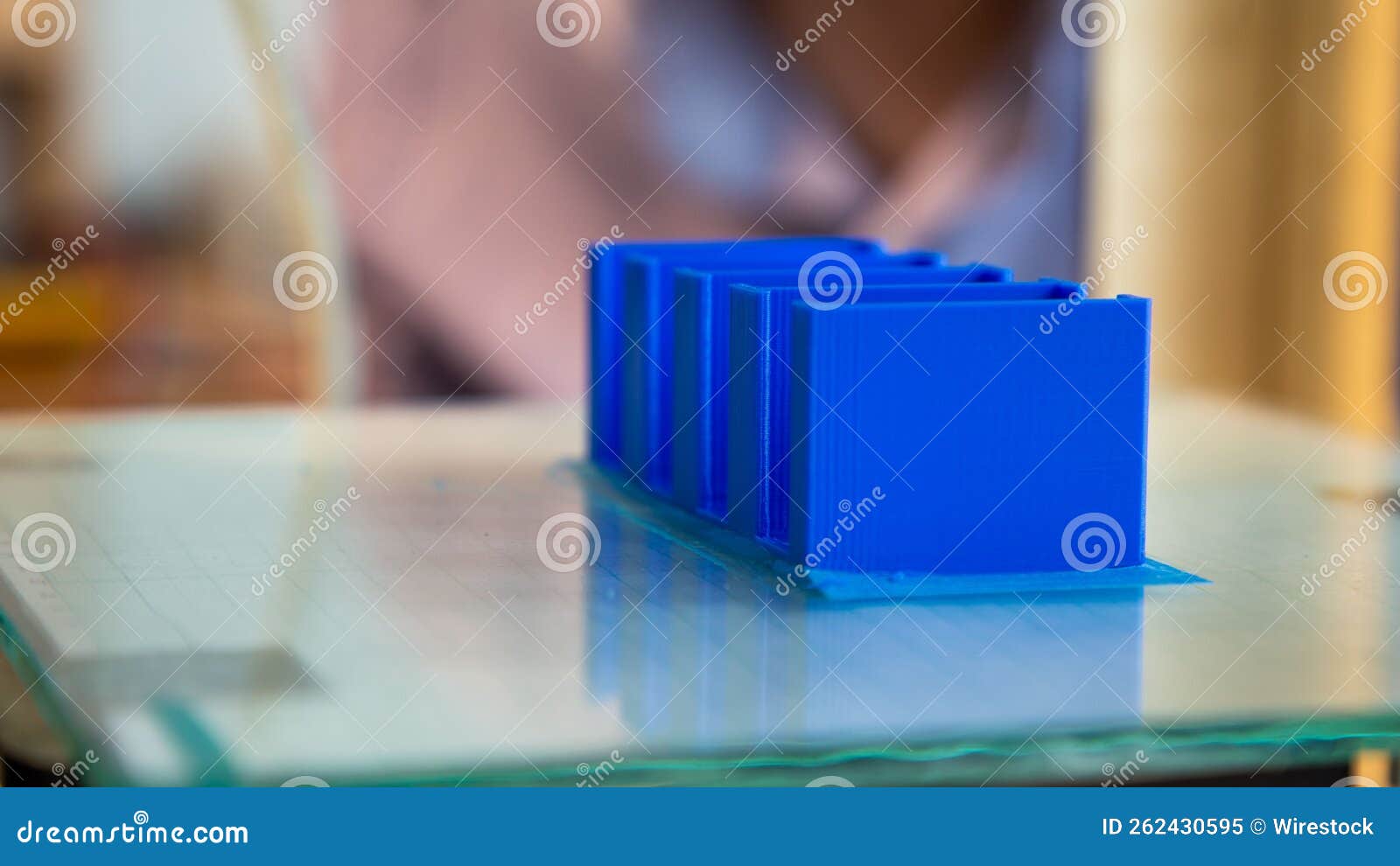 Closeup of a Blue Structure in a 3D Printer Stock Image - Image of ...