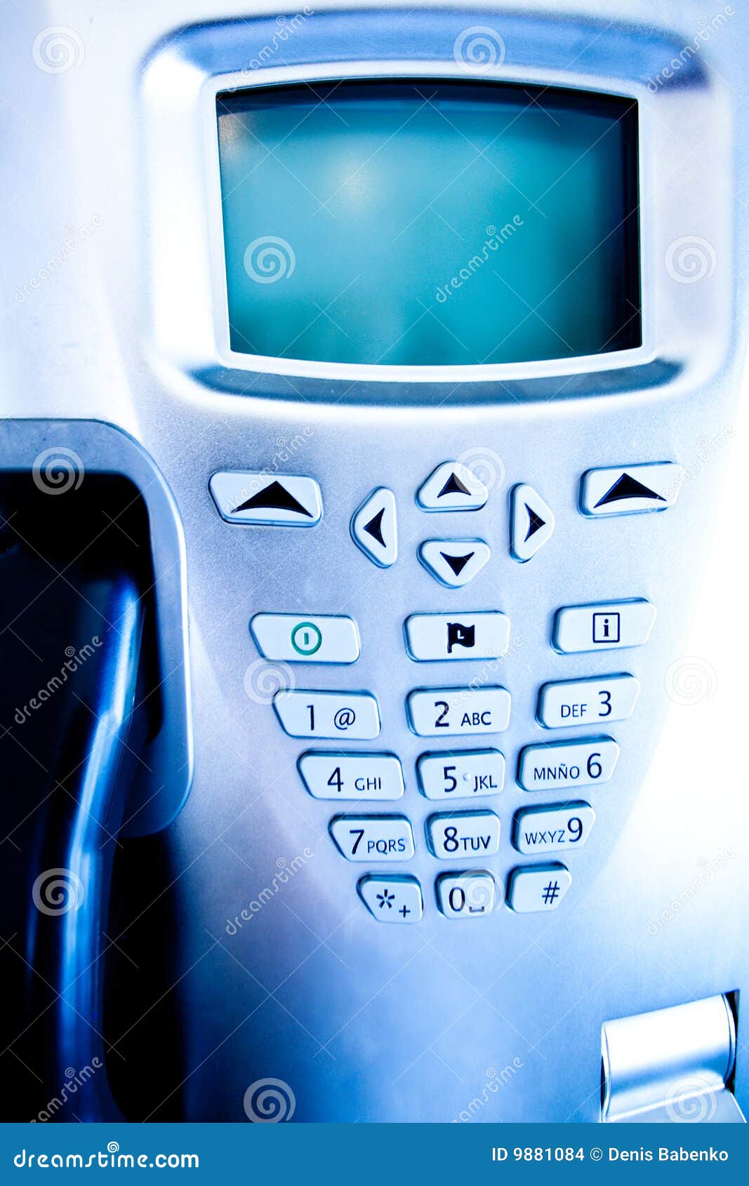 Closeup of blue telephone stock photo. Image of dial, language - 9881084