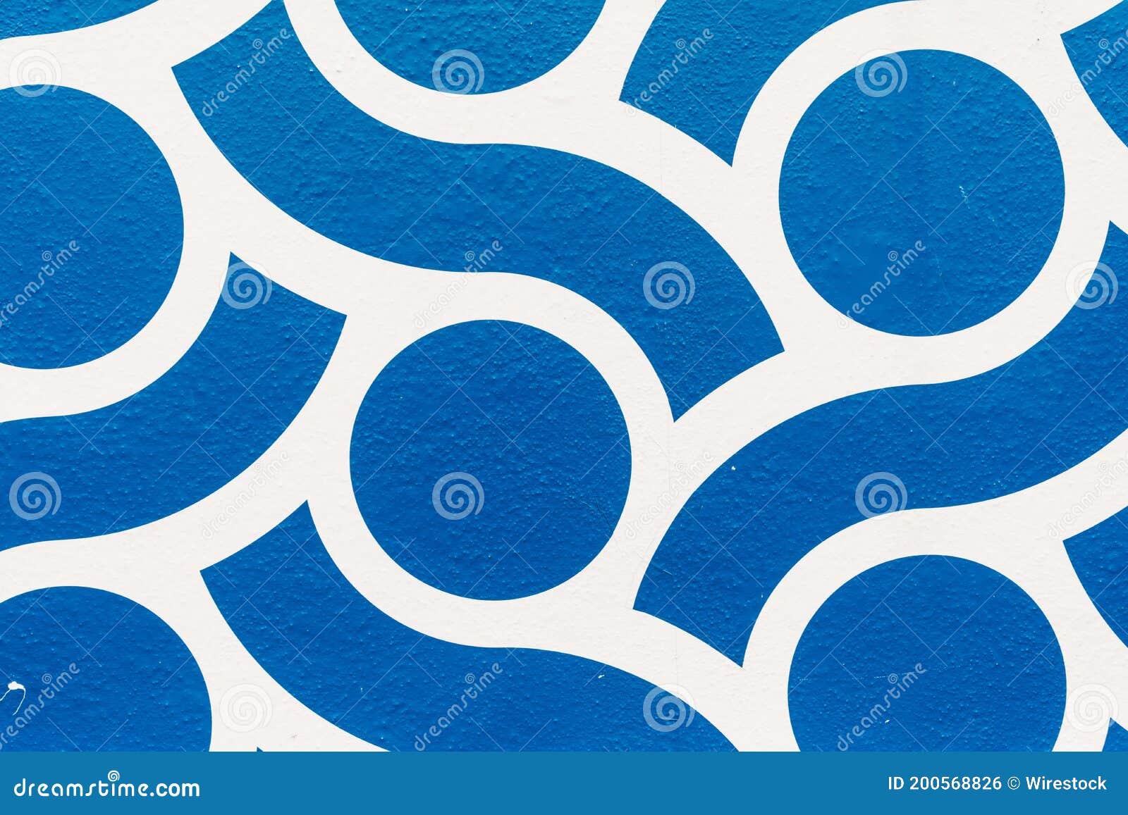 Closeup of a Blue and White Rotating Pattern on the Wall Stock Photo ...