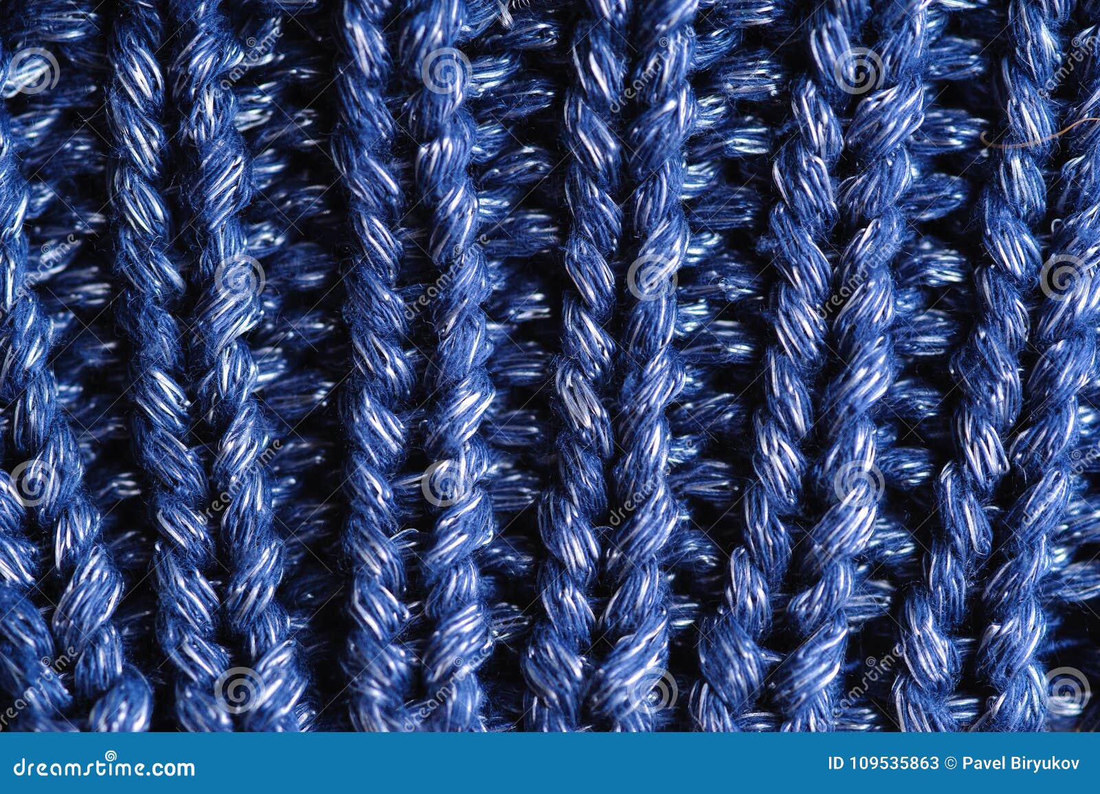 Closeup of Blue Woolen Fabric Texture Stock Image - Image of softness ...
