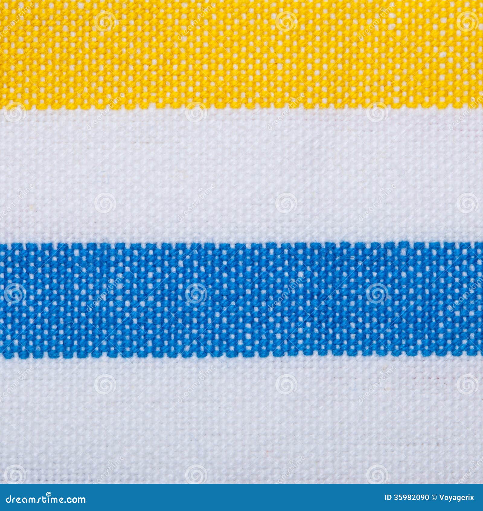 Closeup of Blue Yellow Striped Textile As Background or Texture Stock ...