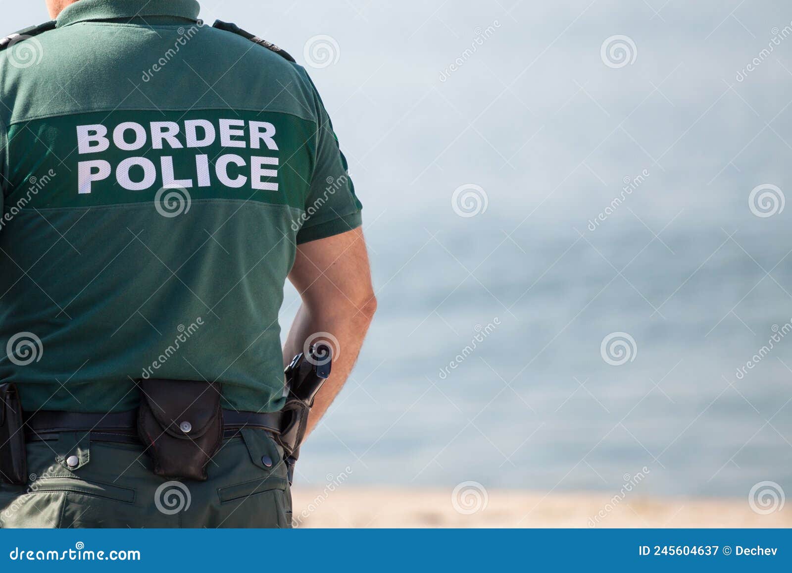 Closeup of a Border Police Officer Stock Image - Image of prevention ...