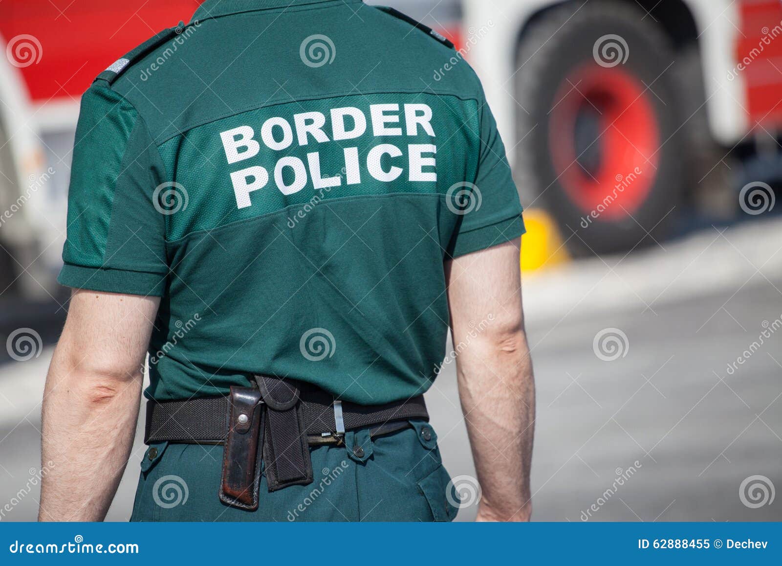 Closeup of a Border Police Officer Stock Image - Image of protection ...