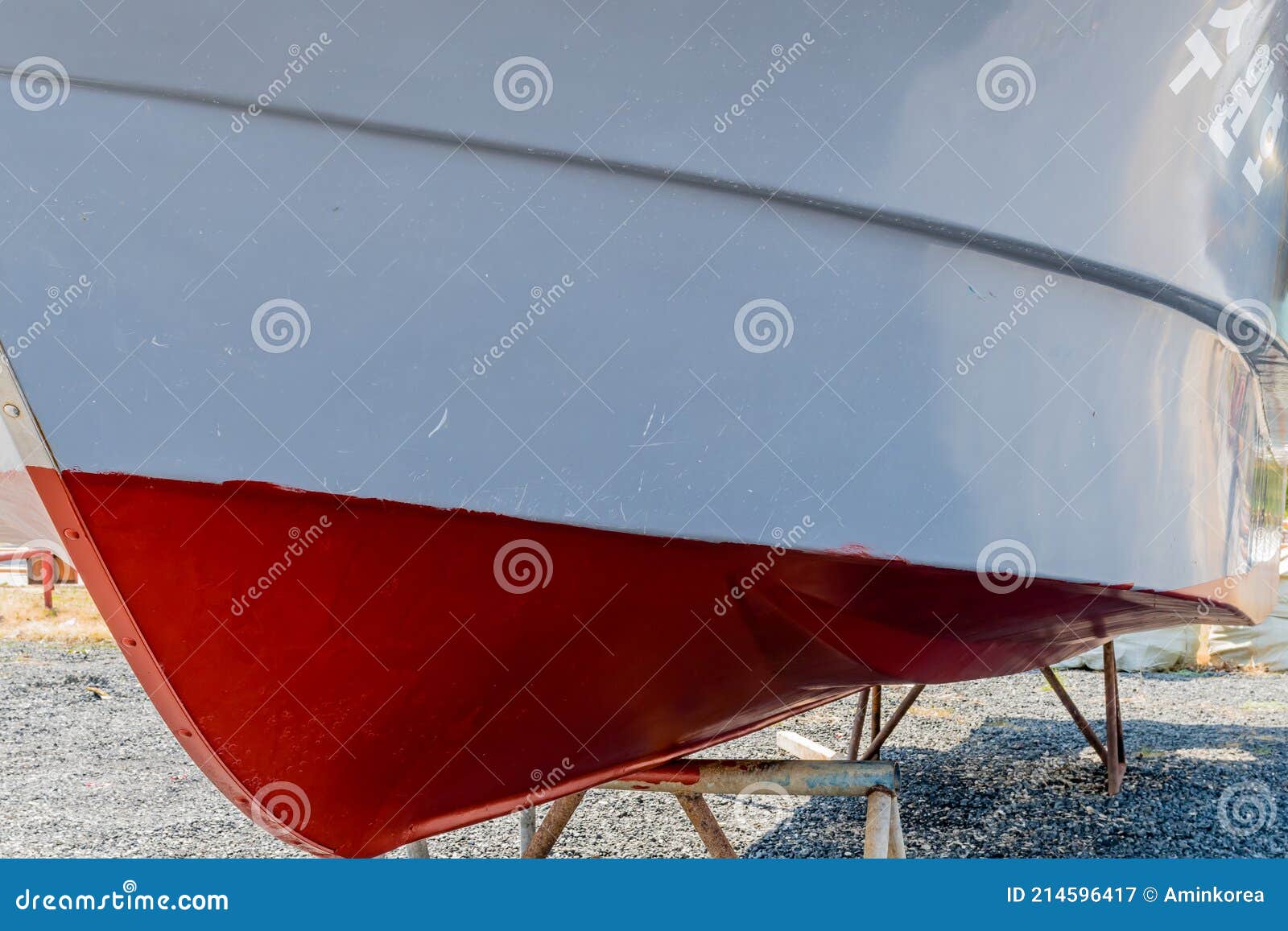 Bow of Fishing Trawler in Dry Dock Stock Image - Image of closeup, keel ...