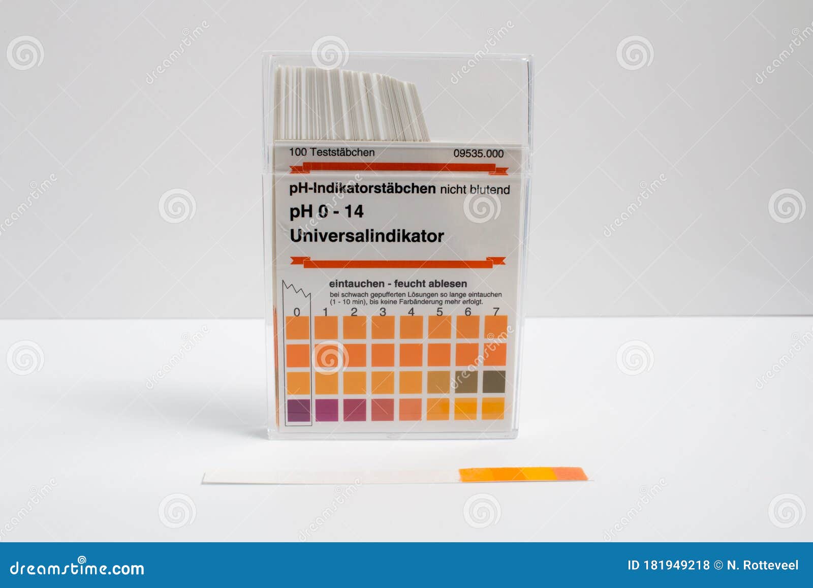 Closeup of a Box of PH Indicator Test Strips on a White Background ...