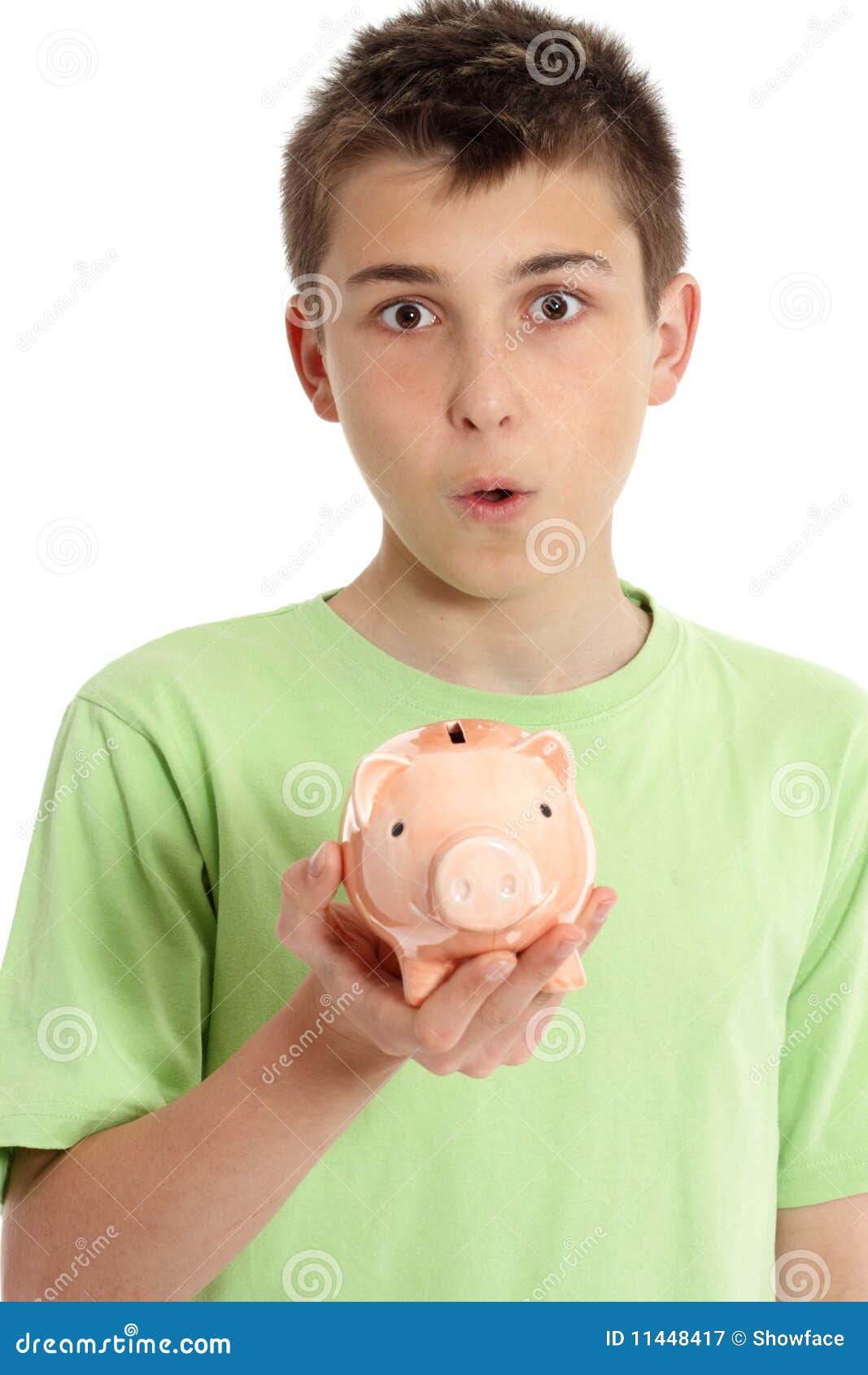 Closeup boy with money box stock image. Image of bank - 11448417