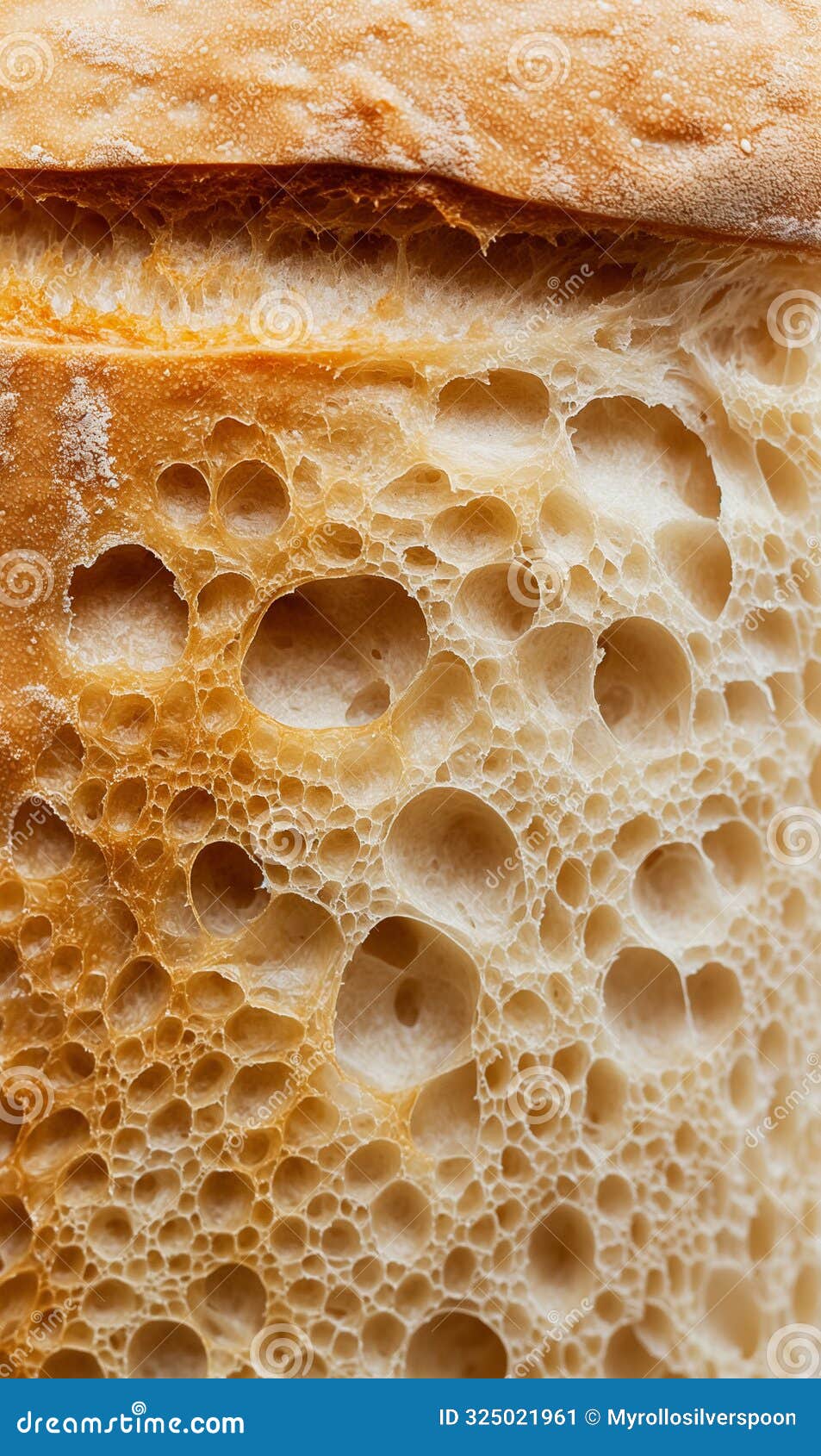 A Closeup of the Bread Texture, Showcasing Its Soft and Airy Surface ...