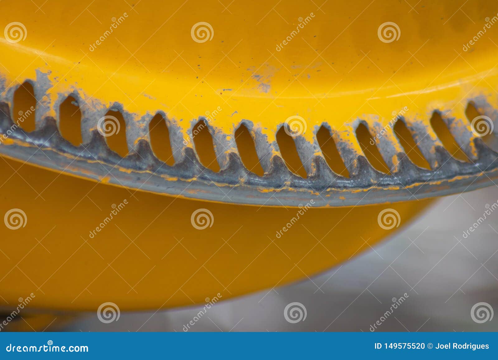 Closeup of Bright Yellow Concrete Mixer Stock Photo - Image of ease ...