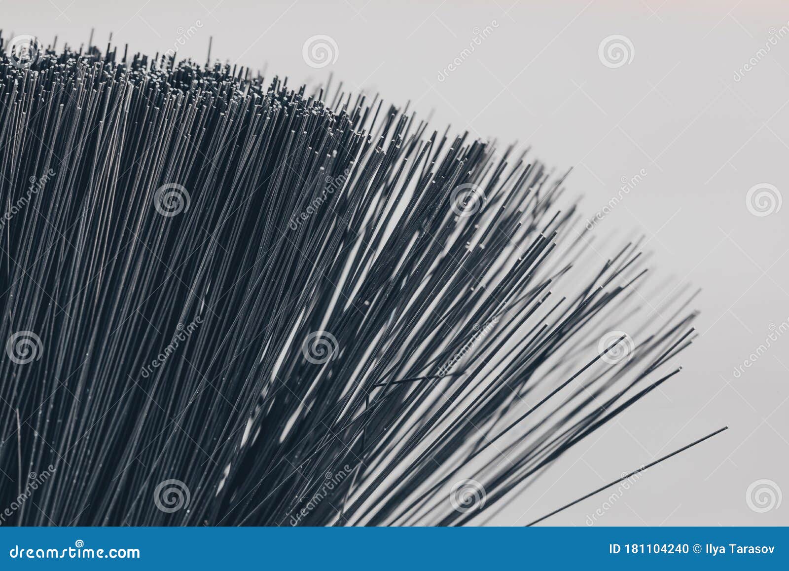 A Closeup of a Bristle Brush. the Texture of Thin Plastic Rods. Graphic ...