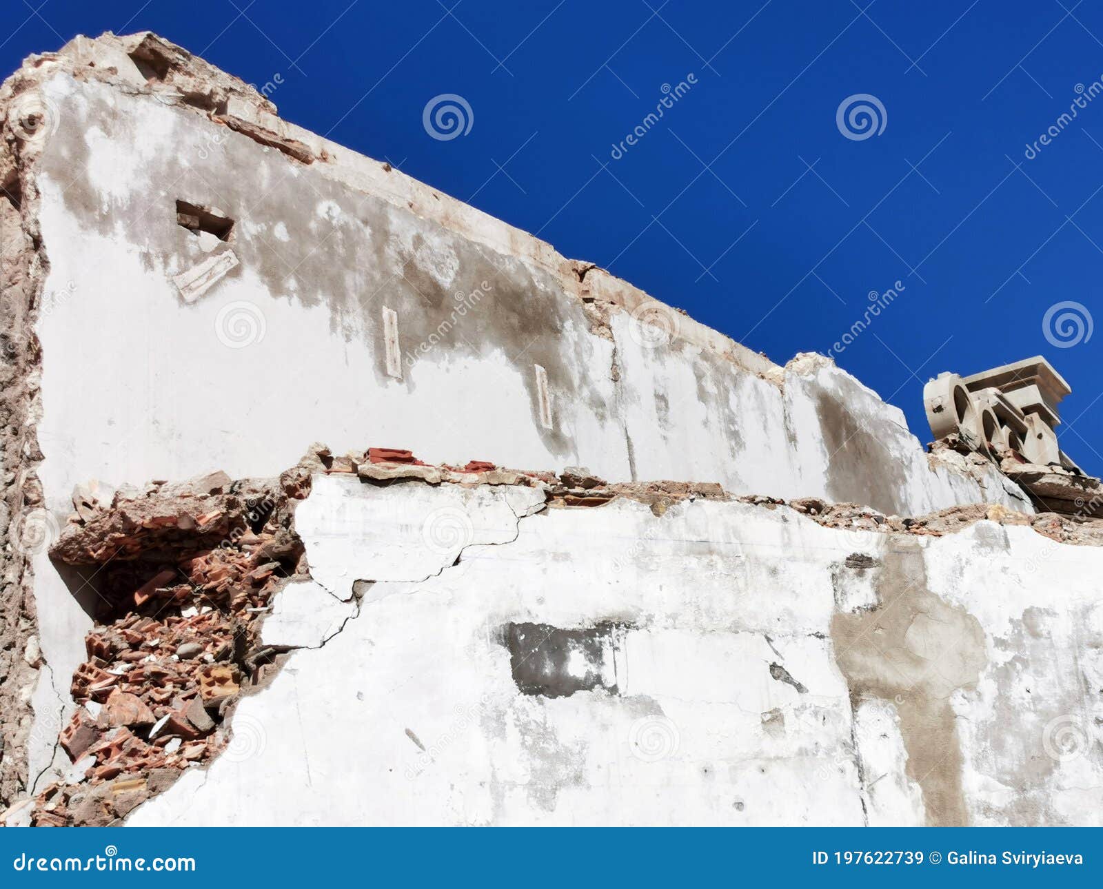 Closeup of Broken Bricks Stack in Demolition Site Stock Image - Image ...