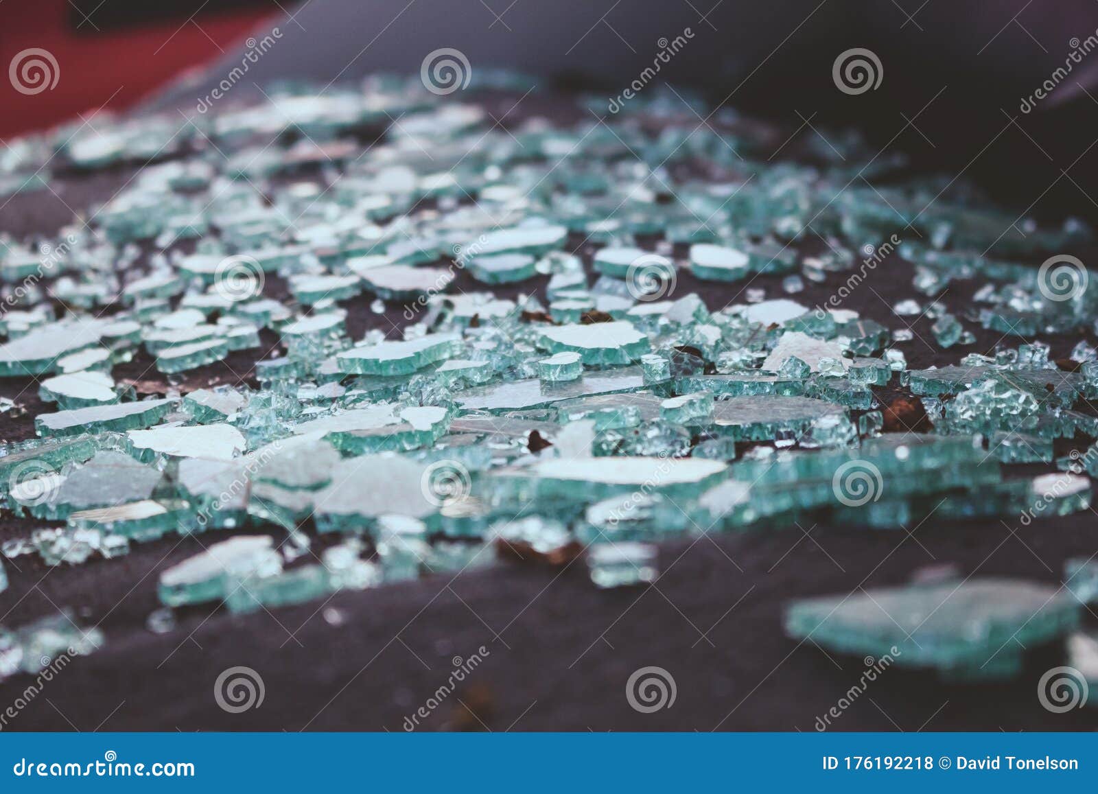 Closeup broken glass stock photo. Image of glass, pieces - 176192218