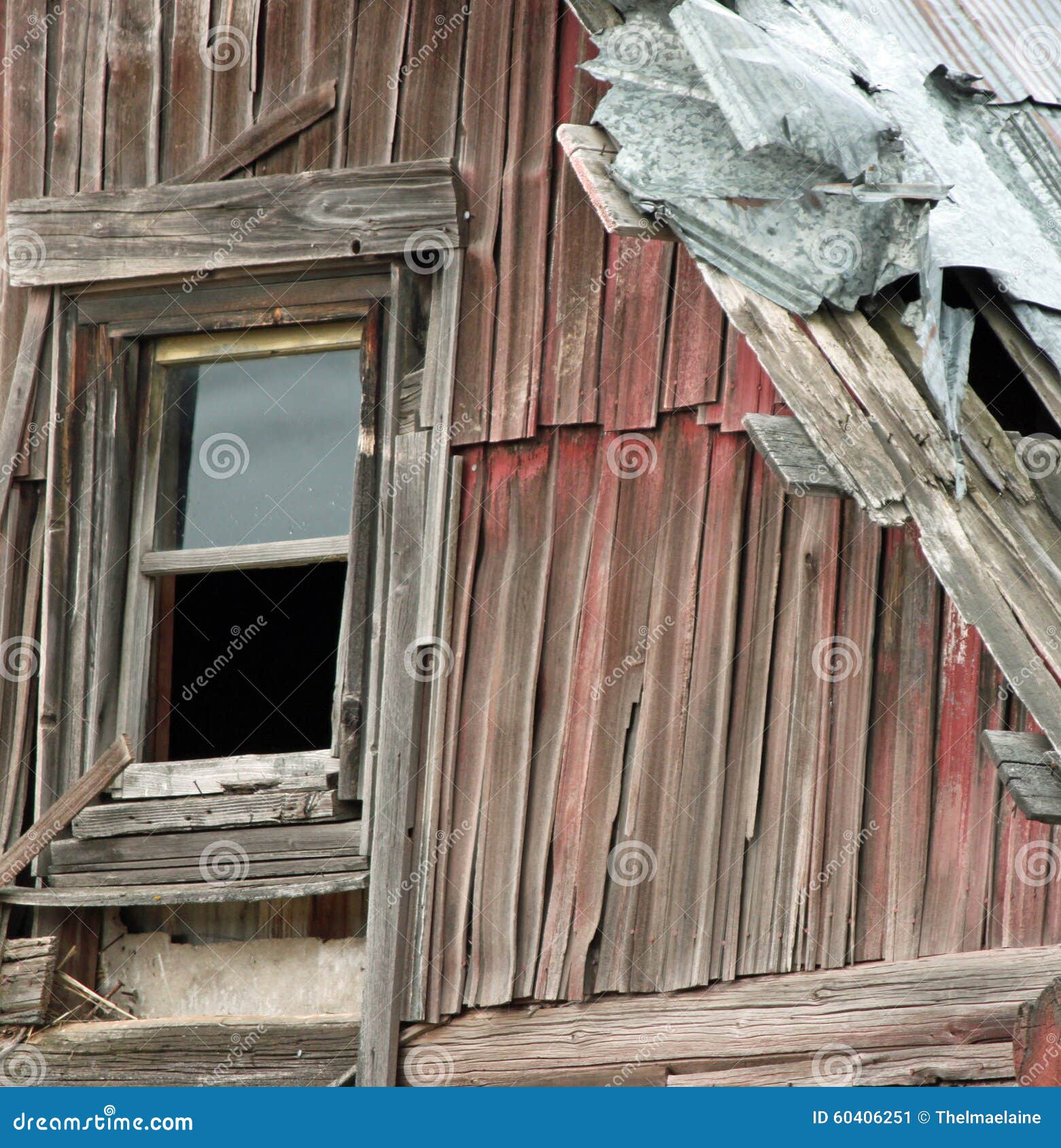 Closeup of Broken Window on a Weathered Barn Stock Image - Image of ...