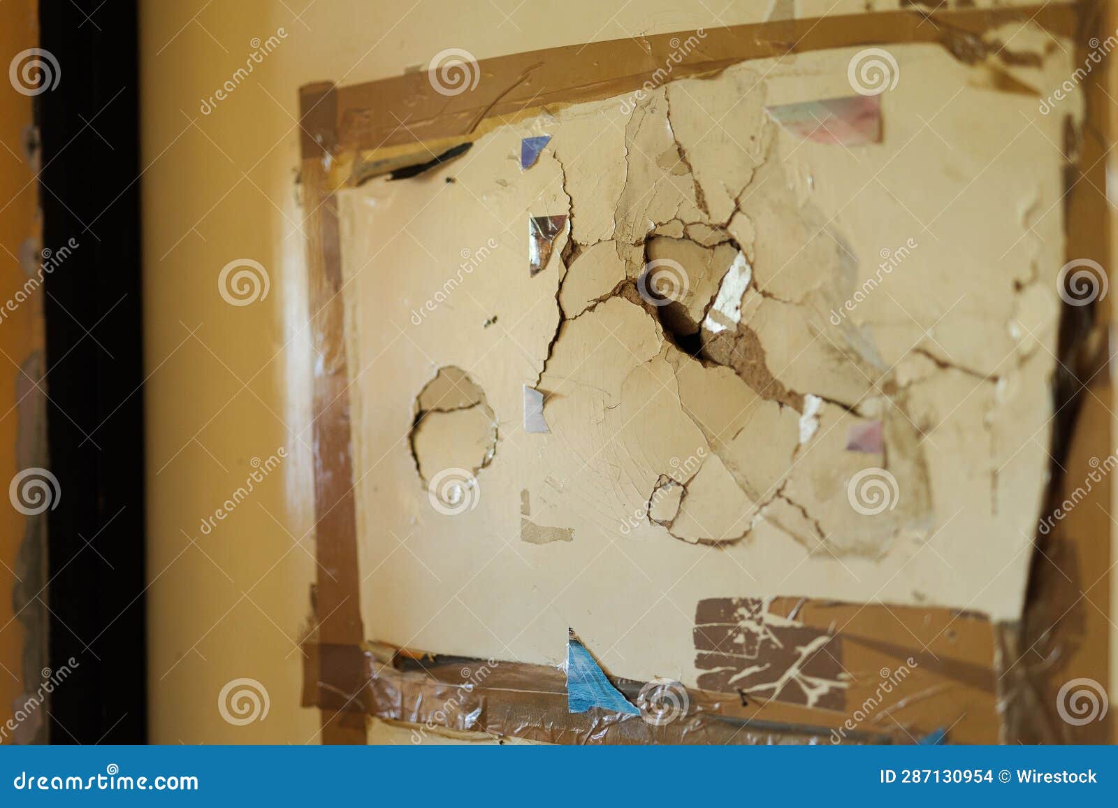 Closeup of a Broken Wooden Door Under the Natural Light Stock Photo ...