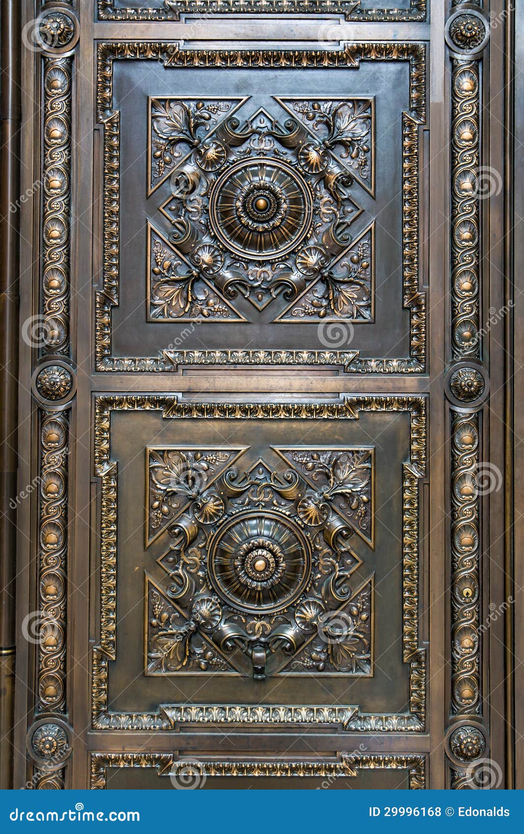 Bronze Door Panel stock photo. Image of upright, heavy - 29996168
