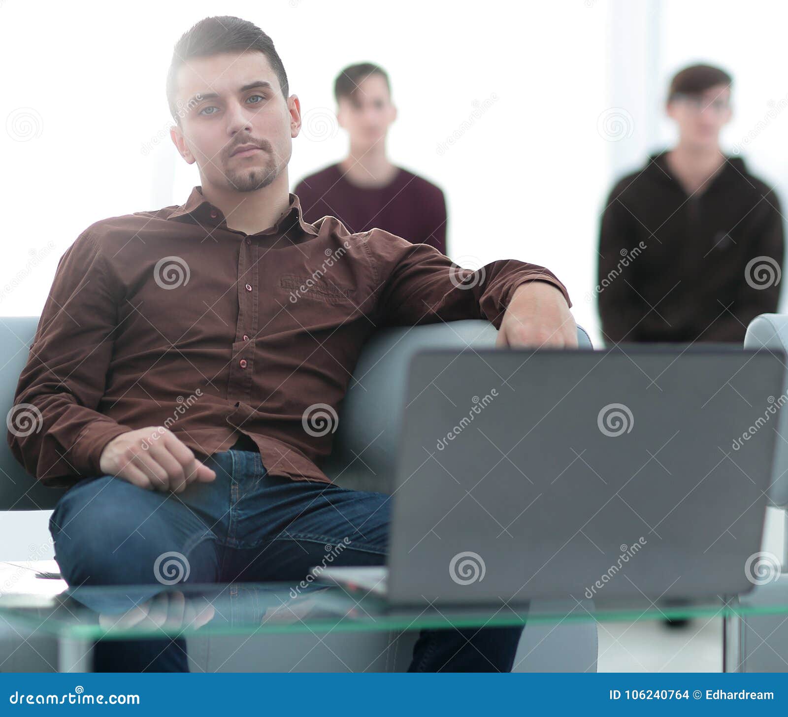 Closeup.brooding Guy with a Laptop Stock Photo - Image of internet ...