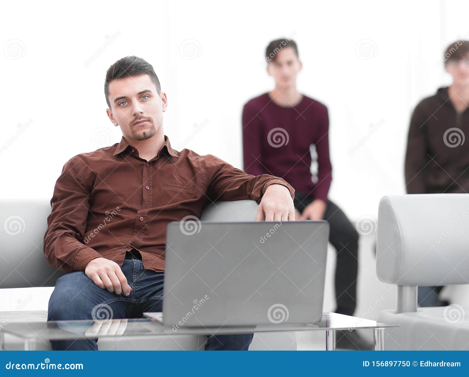 Closeup.brooding Guy with a Laptop Stock Photo - Image of education ...