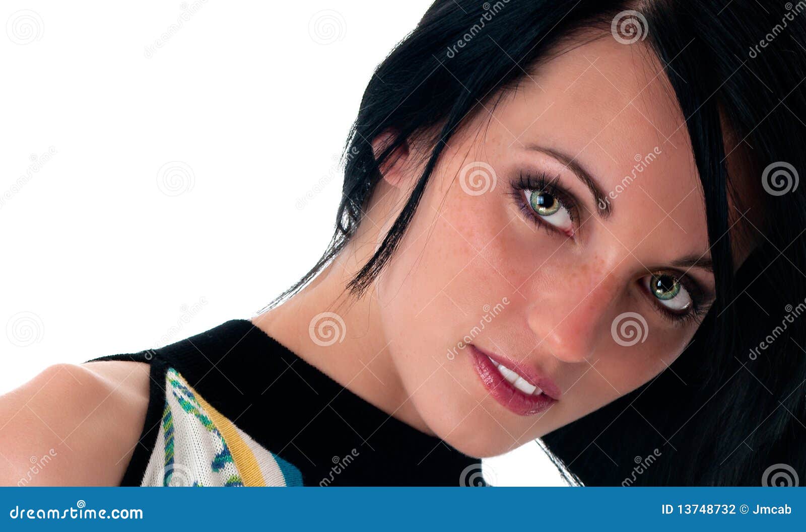 Closeup Brunette Model With Green Eyes Stock Photography - Image: 13748732