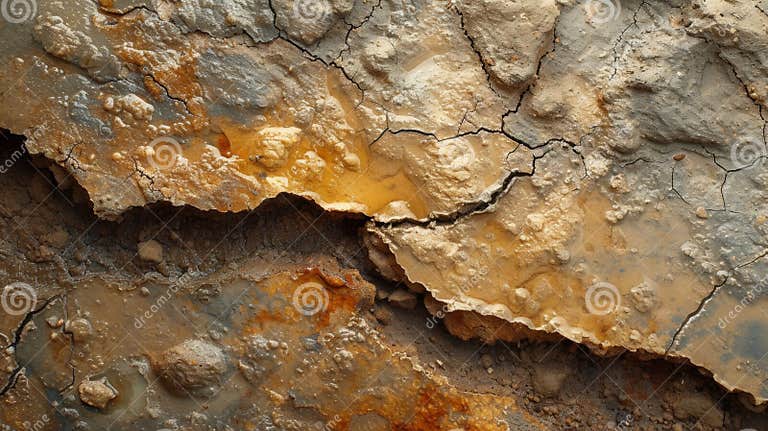 Closeup of Bubbling Mud with Layers of Different Consistencies Creating ...