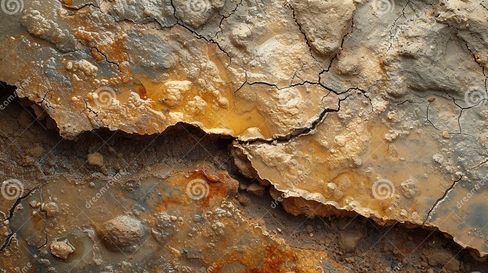 Closeup of Bubbling Mud with Layers of Different Consistencies Creating ...