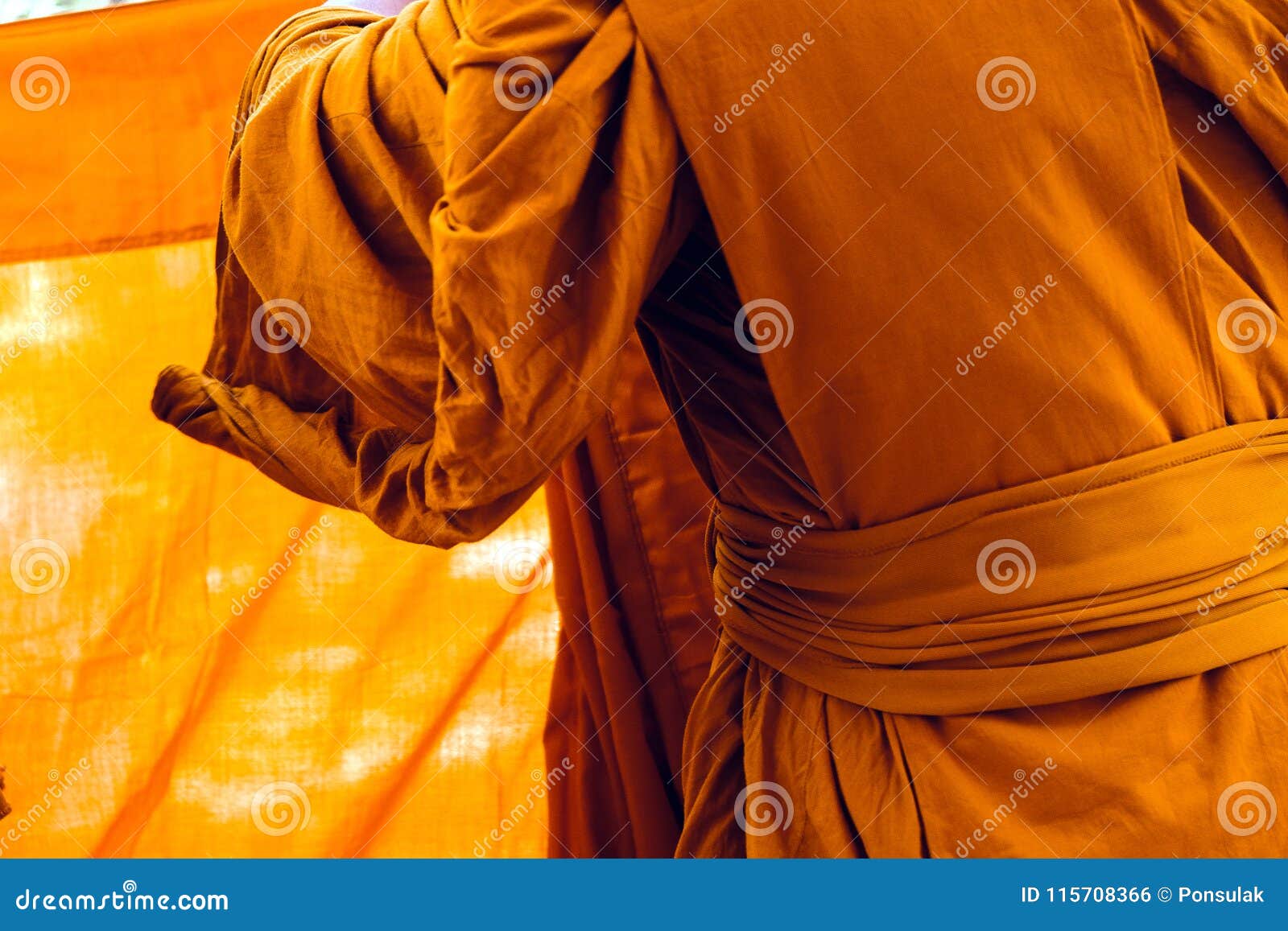 Closeup on buddhist monk stock photo. Image of robe - 115708366