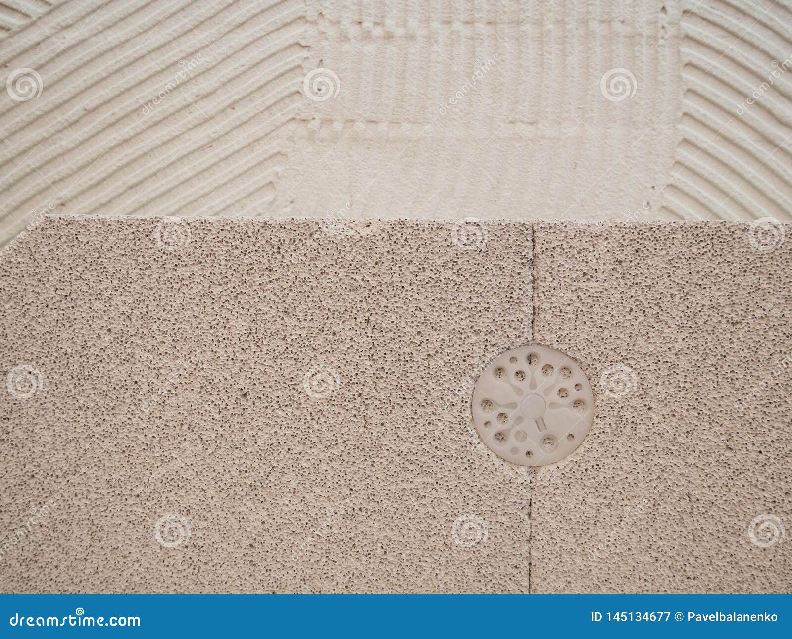 Closeup Building House with Low Density Foam Concrete Blocks Stock ...