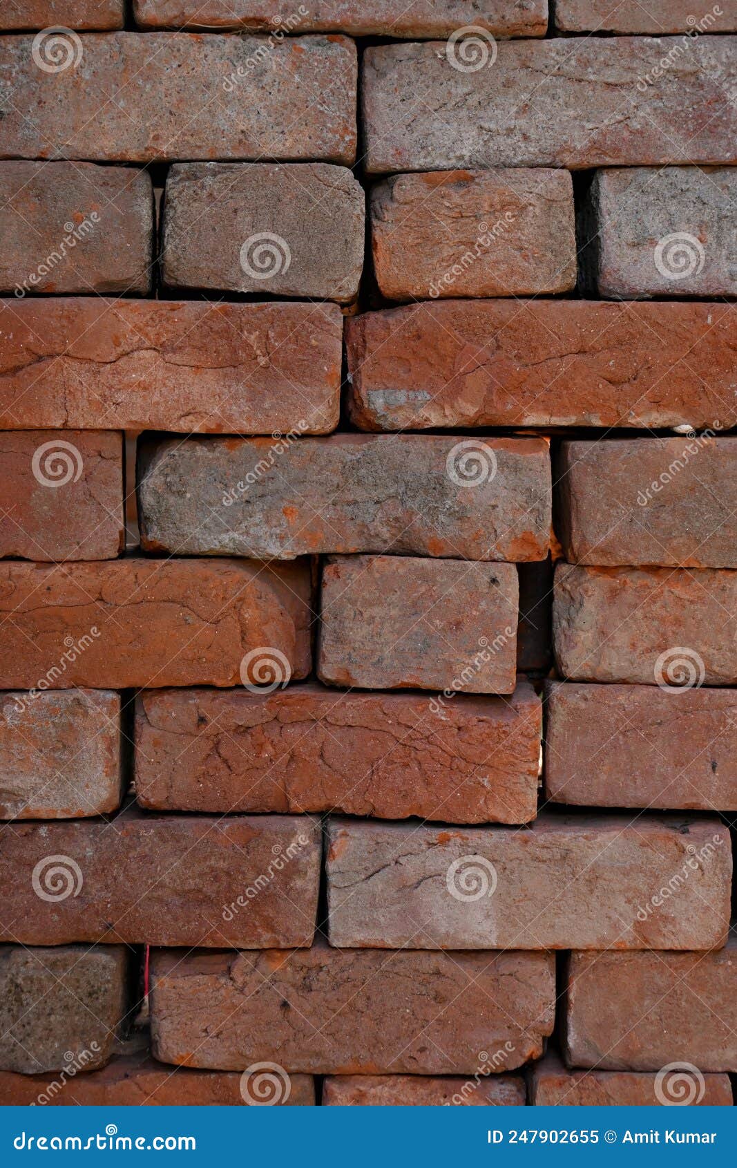 Closeup the Bunch Red Bricks Keep the Row Soft Focus Natural Red Brown ...