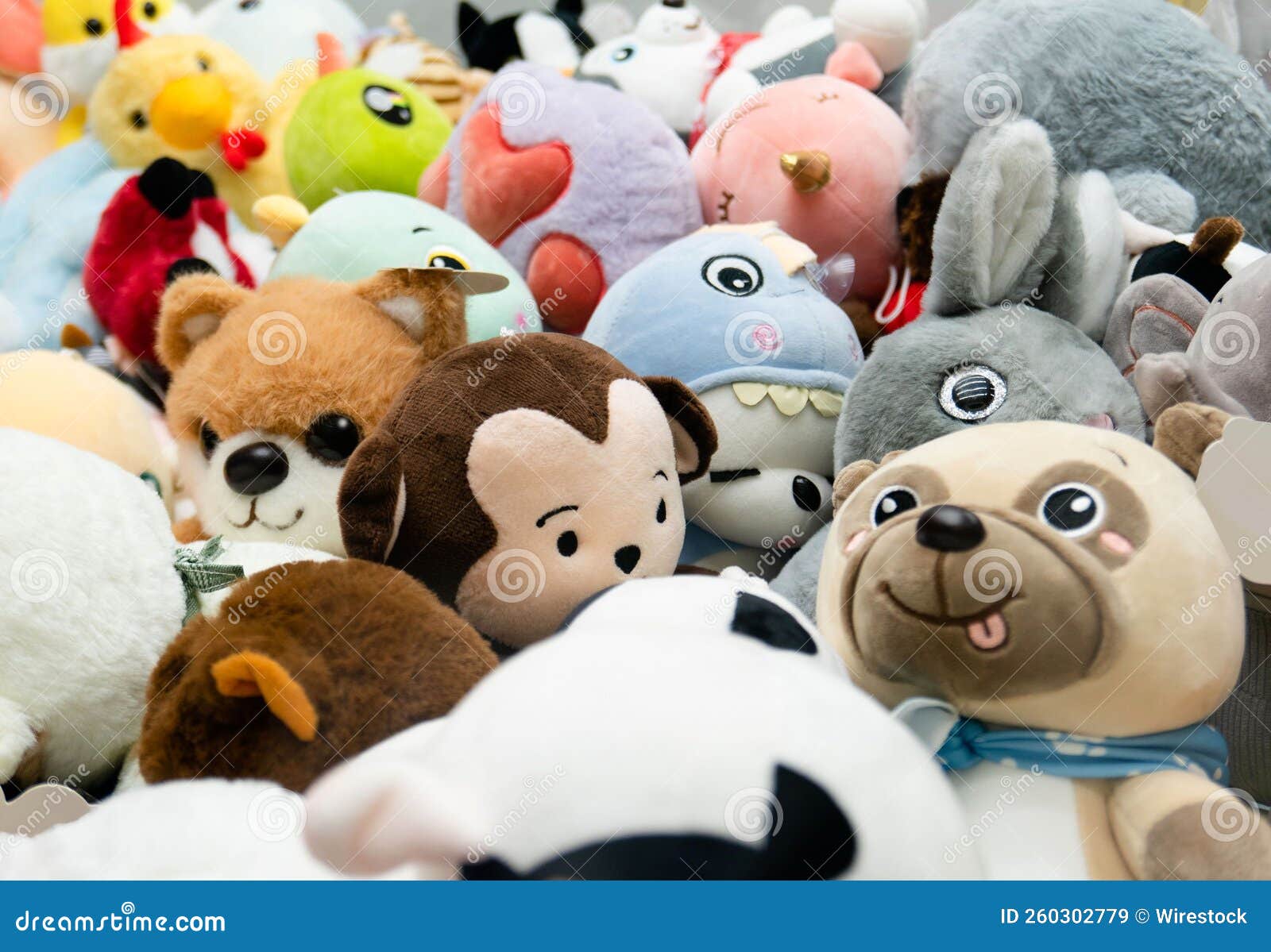 Closeup of a Bunch of Stuffed Animals on Top of Each Other in Different ...