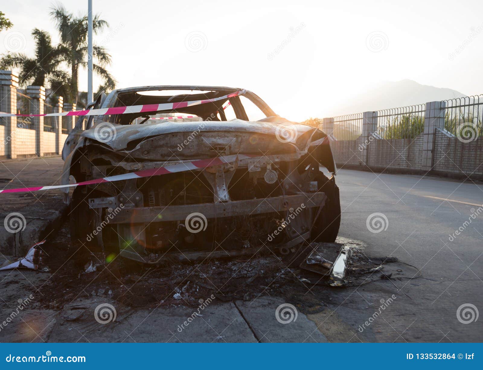 A burned out car stock photo. Image of sunrise, burnt - 133532864