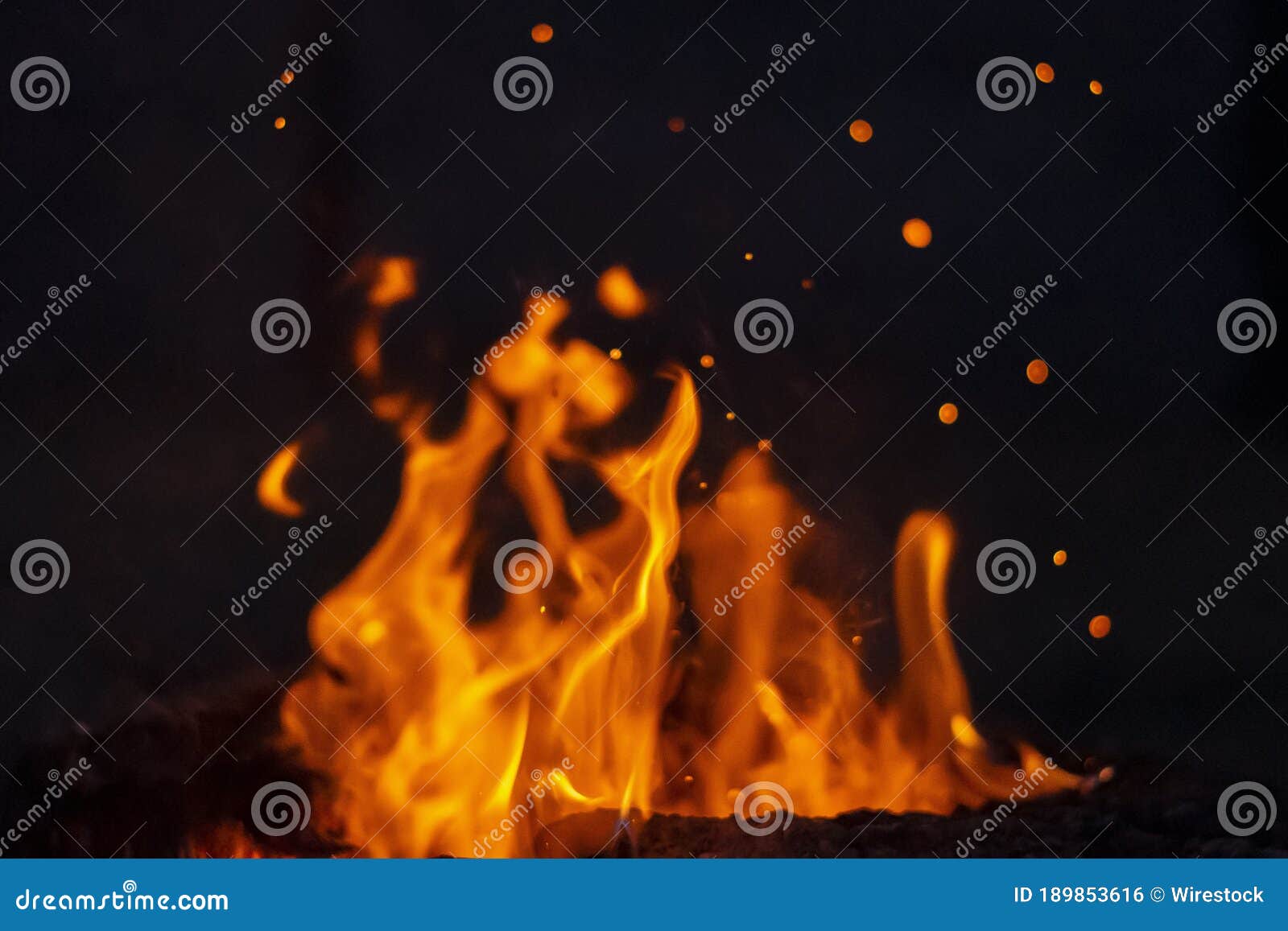 Closeup of a Burning Log Creating a Fiery Background Stock Photo ...