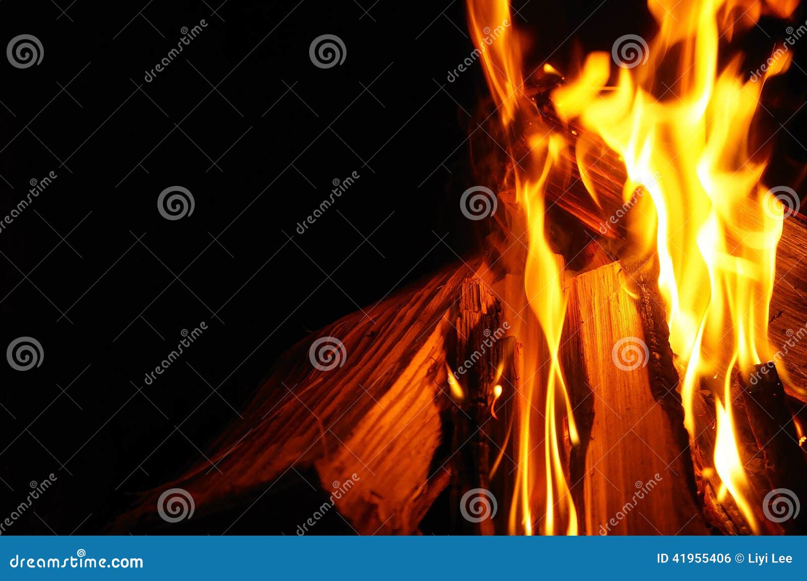 Closeup of Burning Wood and Fire Stock Photo - Image of logs, bonfire ...