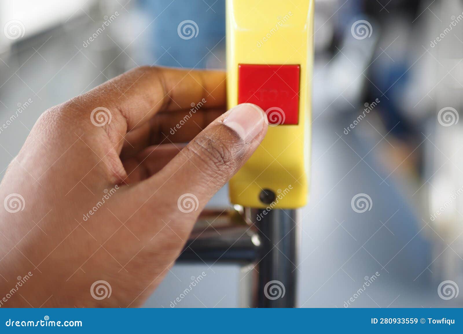 Closeup of Bus Bell Switch for Stop Inside the Public Bus Stock Image ...