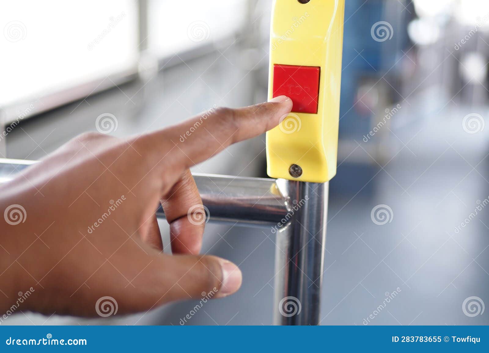 Closeup of Bus Bell Switch for Stop Inside the Public Bus Stock Image ...