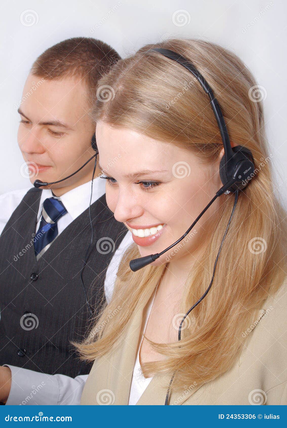 Closeup of a Business Customer Service People Stock Photo - Image of ...