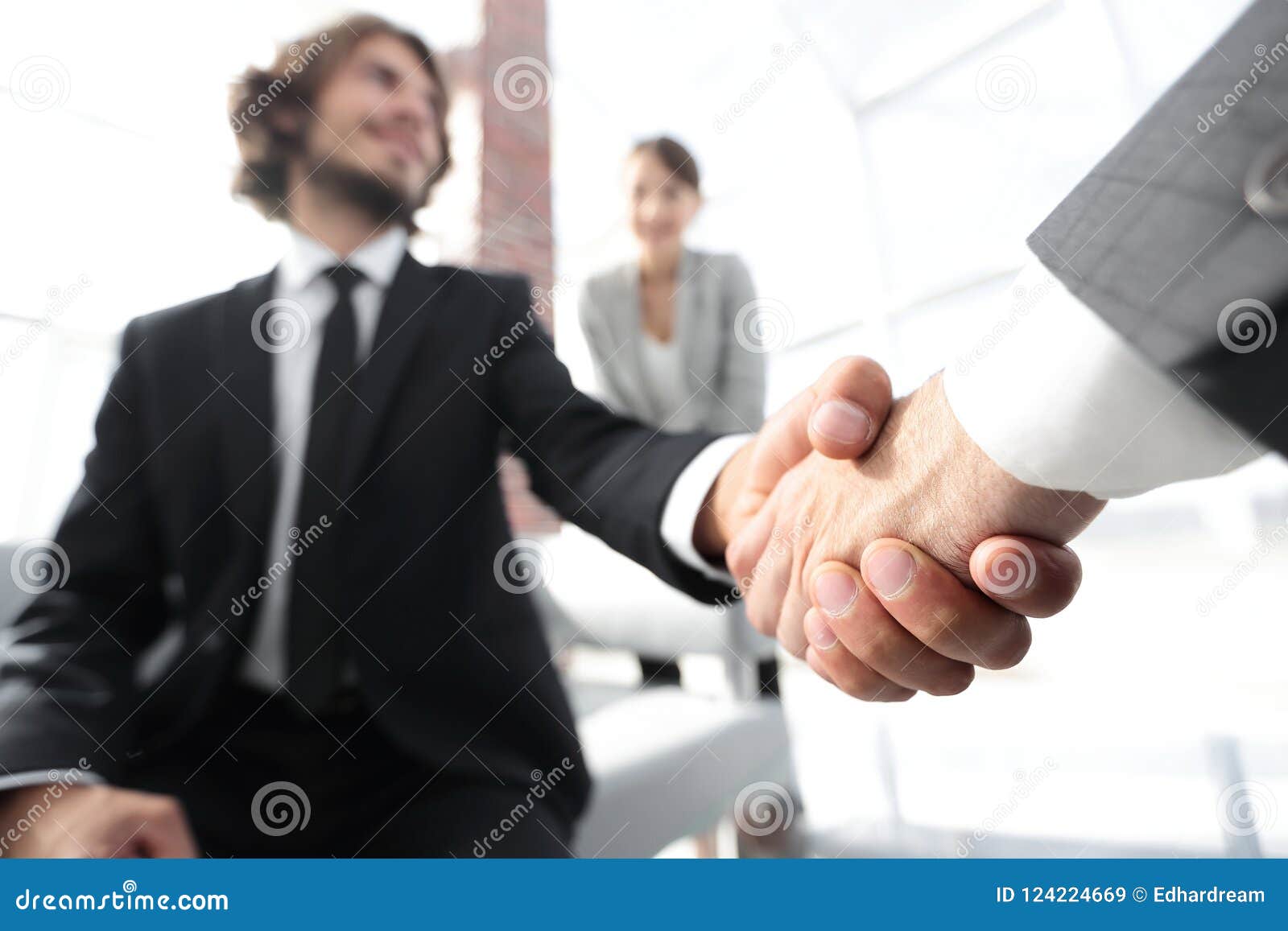 Closeup of a Business Hand Shake Stock Image - Image of executive ...