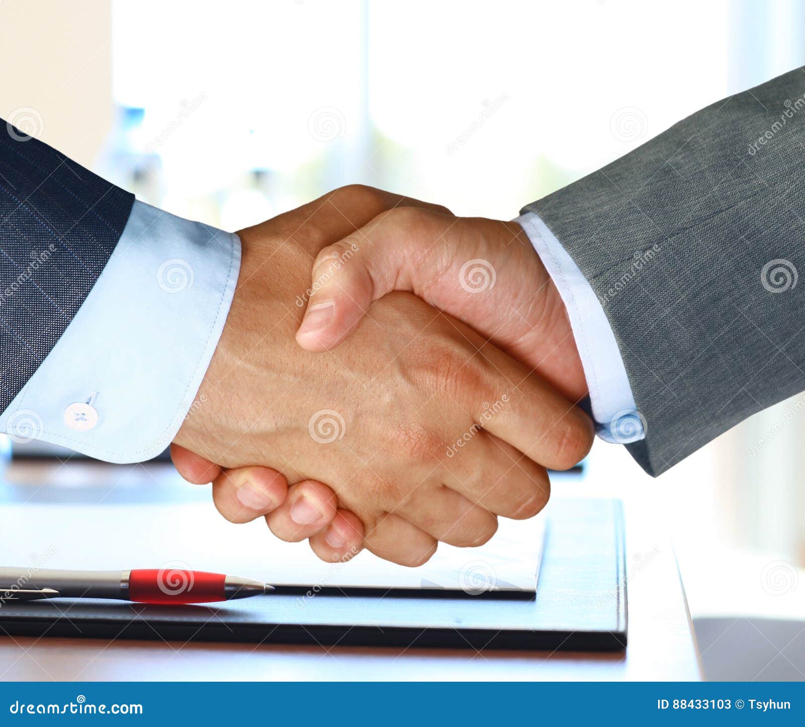 Closeup of a Business Hand Shake Stock Image - Image of contract, deal ...
