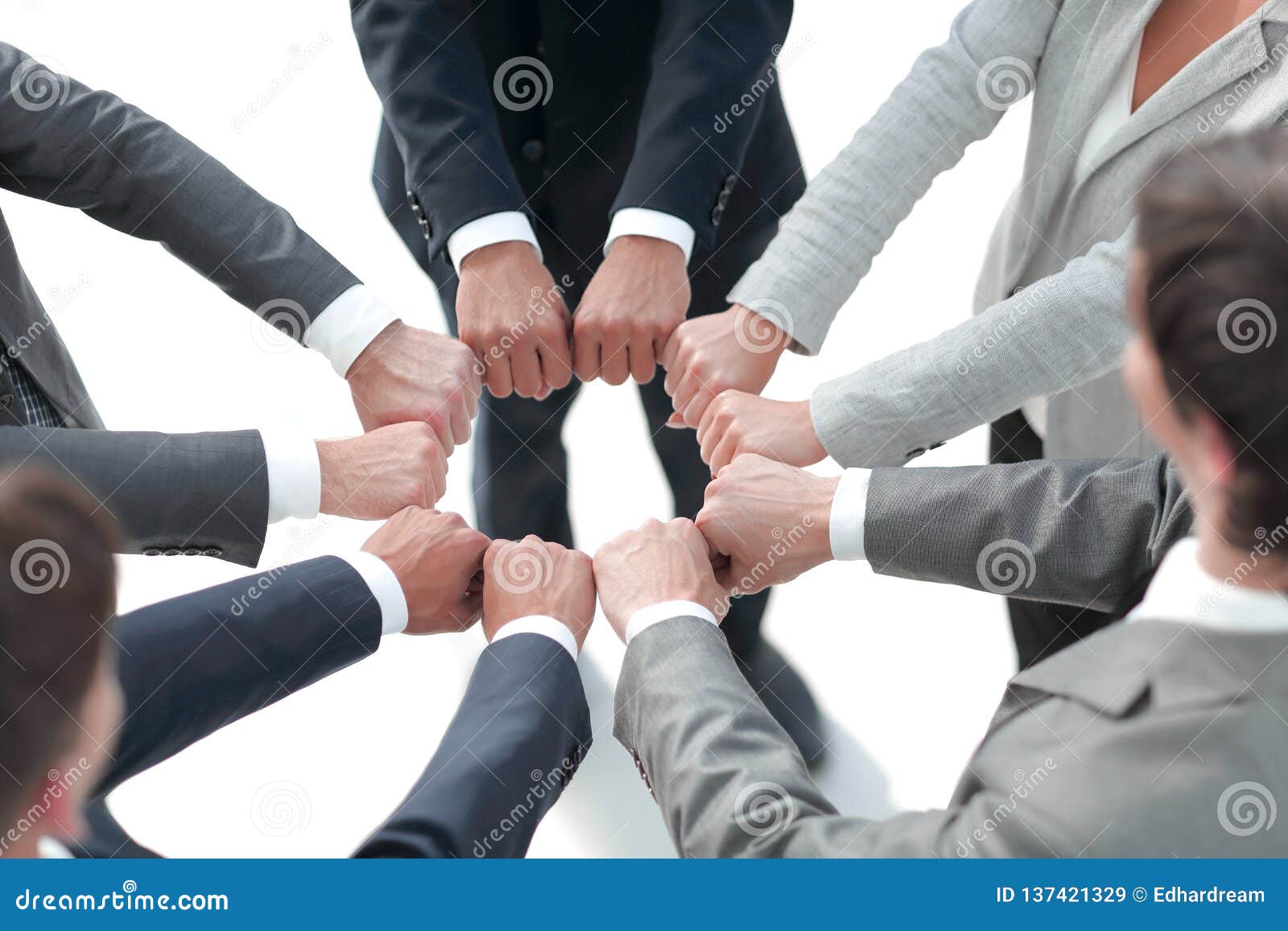 Closeup.business People Show a Circle of Hands Stock Image - Image of ...