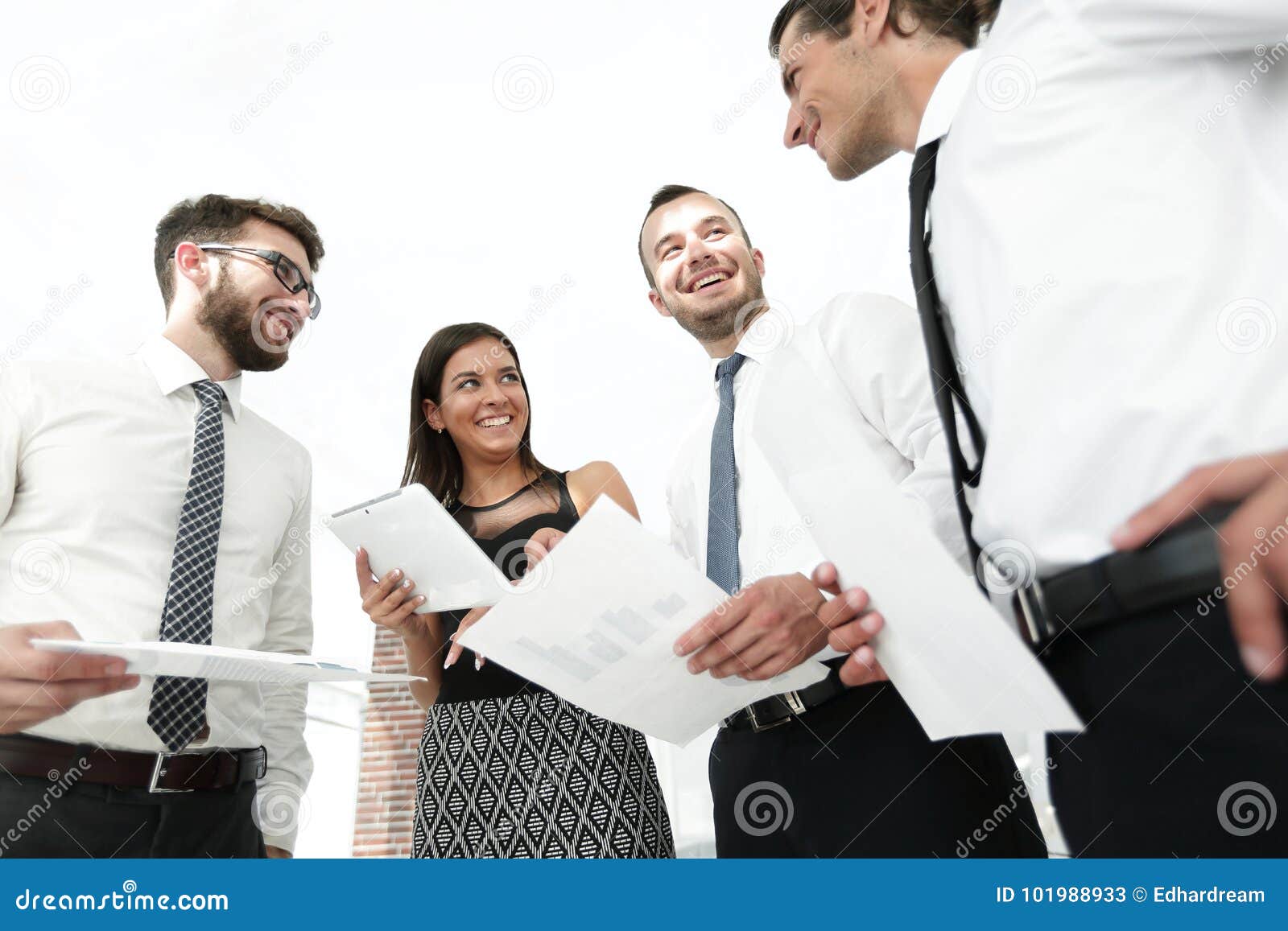 Closeup of Business Team Discussing Work Documents Stock Image - Image ...