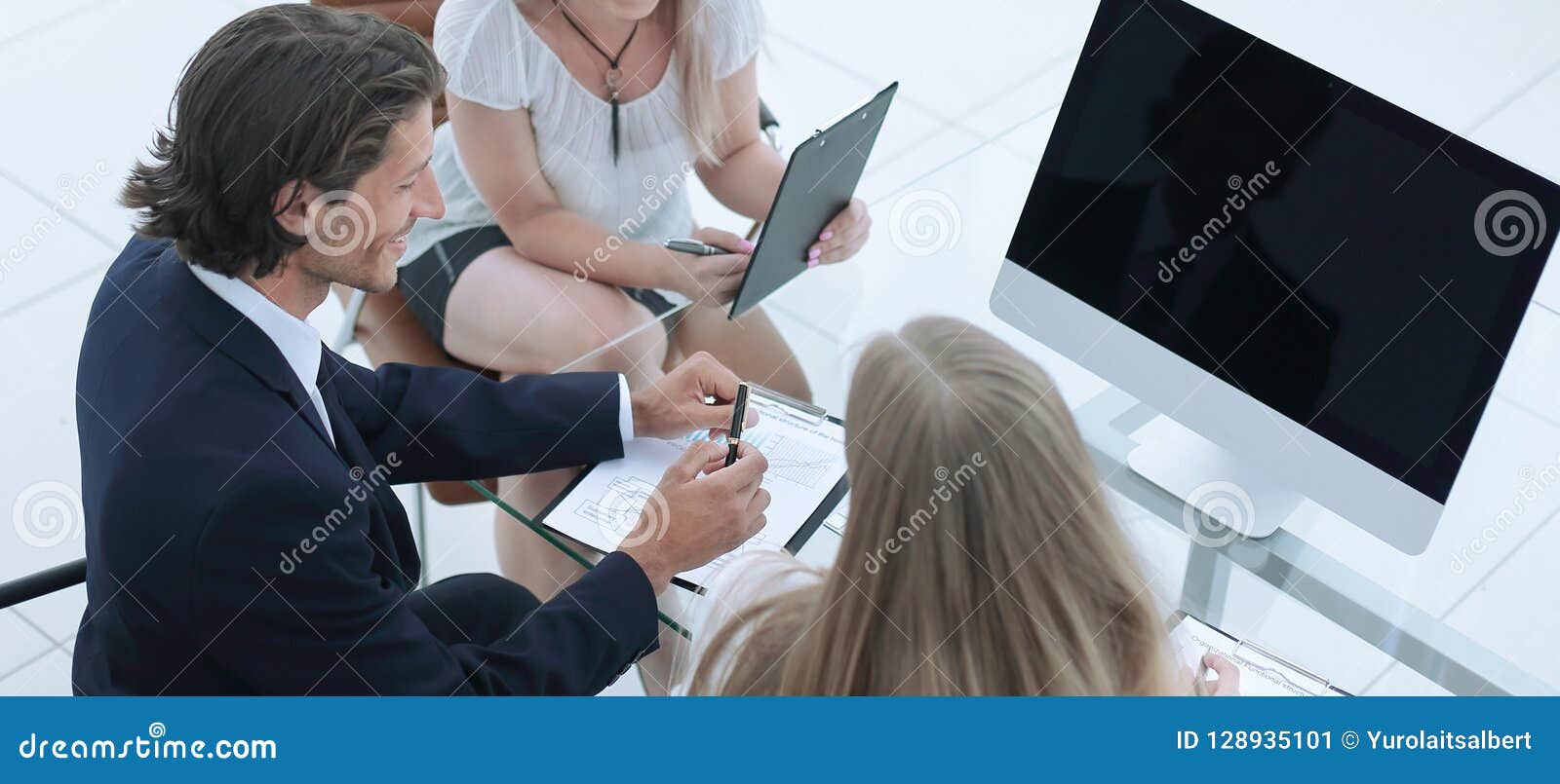 Closeup.business Team Working with Documents in a Modern Office Stock ...