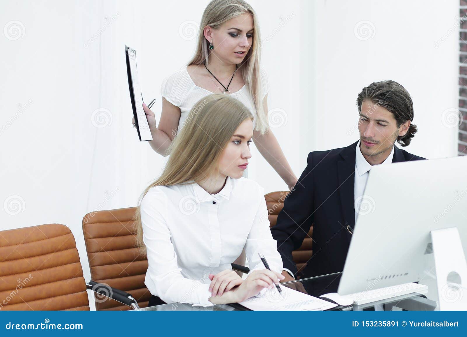 Closeup.business Team Working with Documents in a Modern Office Stock ...