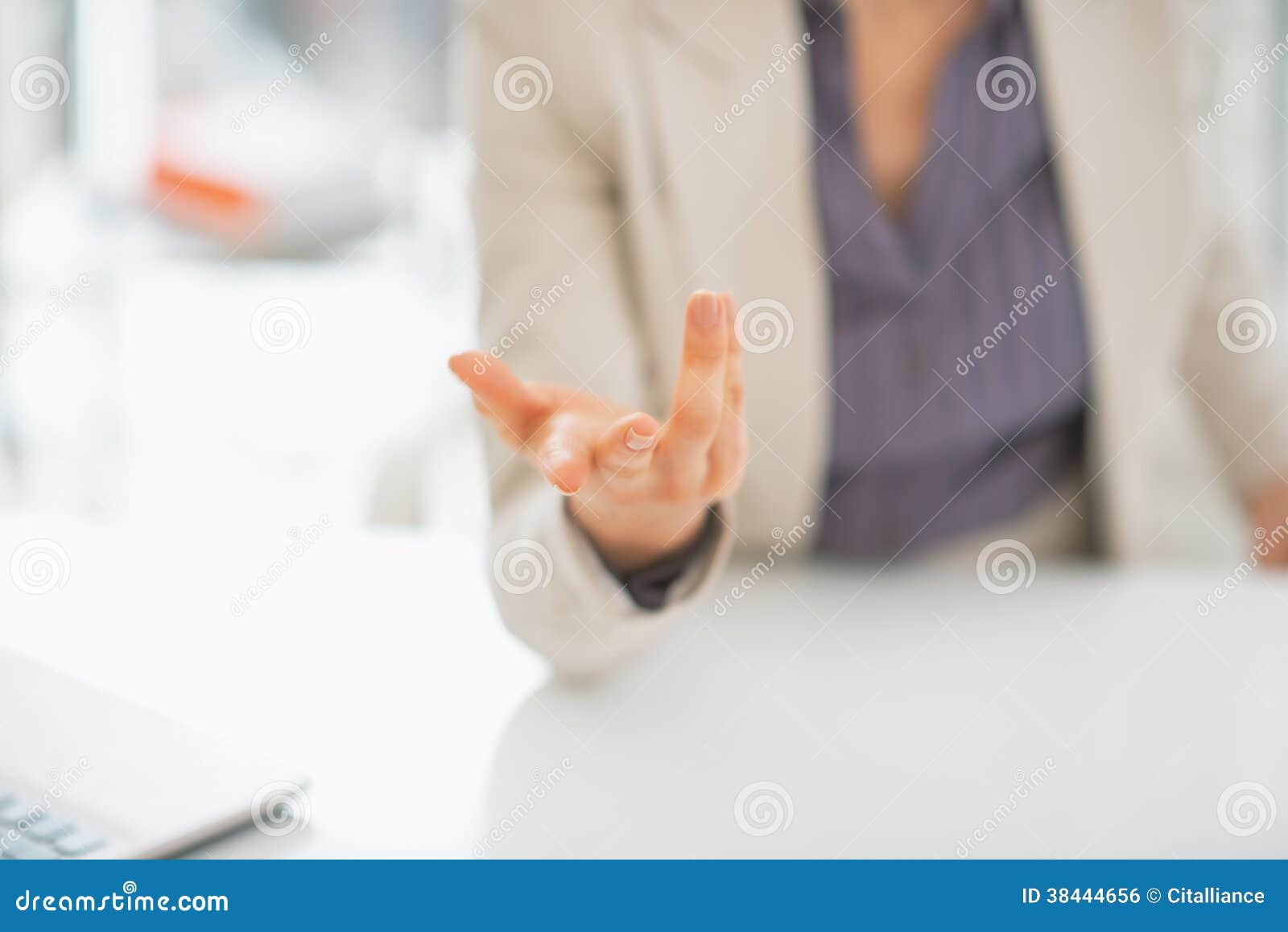 Closeup on Business Woman Explaining Something Stock Photo - Image of ...