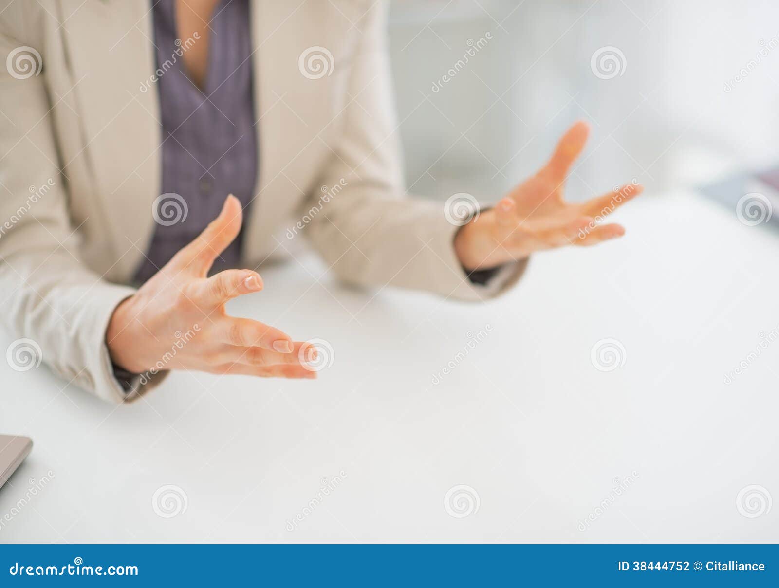Closeup on Business Woman Explaining Something Stock Photo - Image of ...