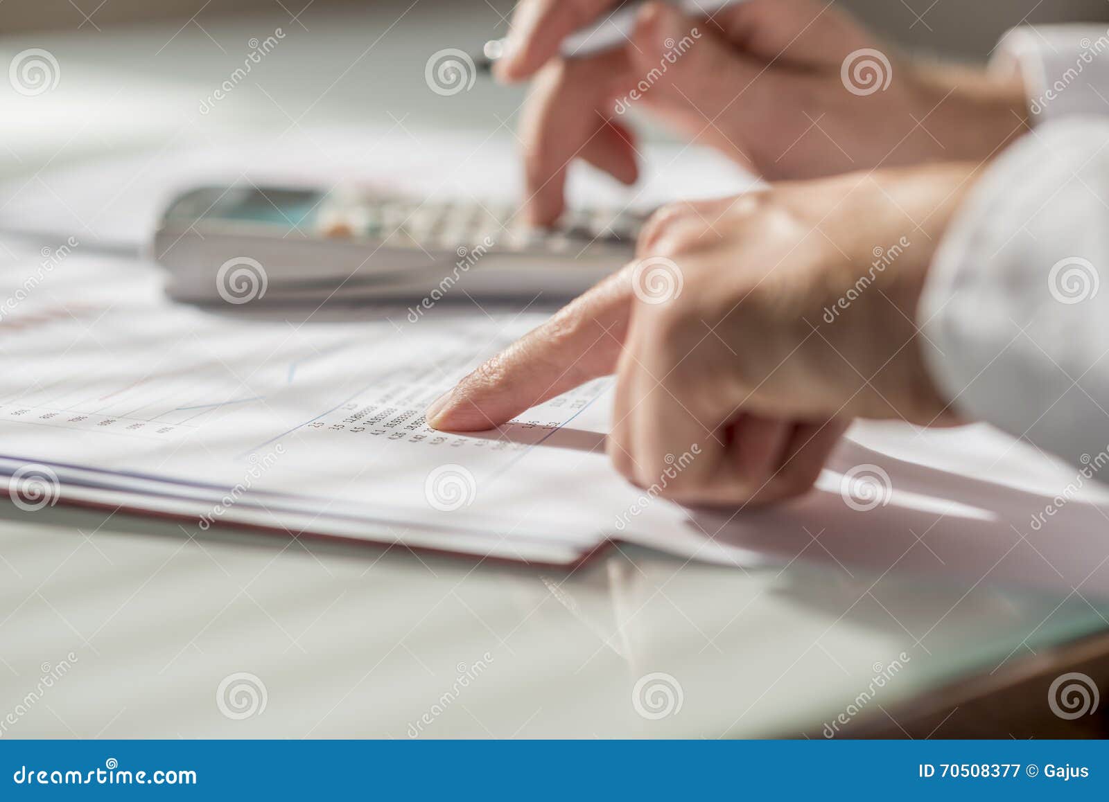 Closeup of Businessman or Accountant Checking Data and Numbers Stock ...